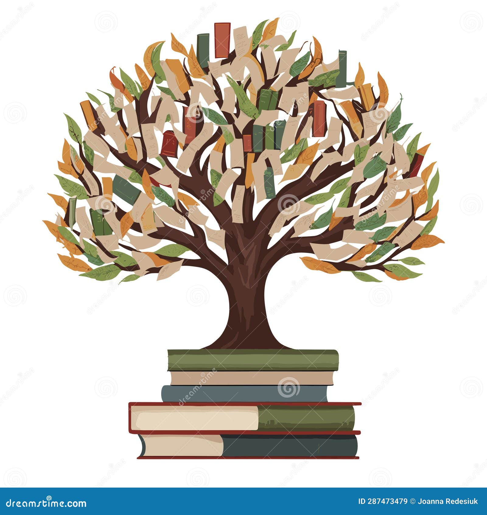 Tree of Knowledge with Books instead of Leaves Stock Illustration ...
