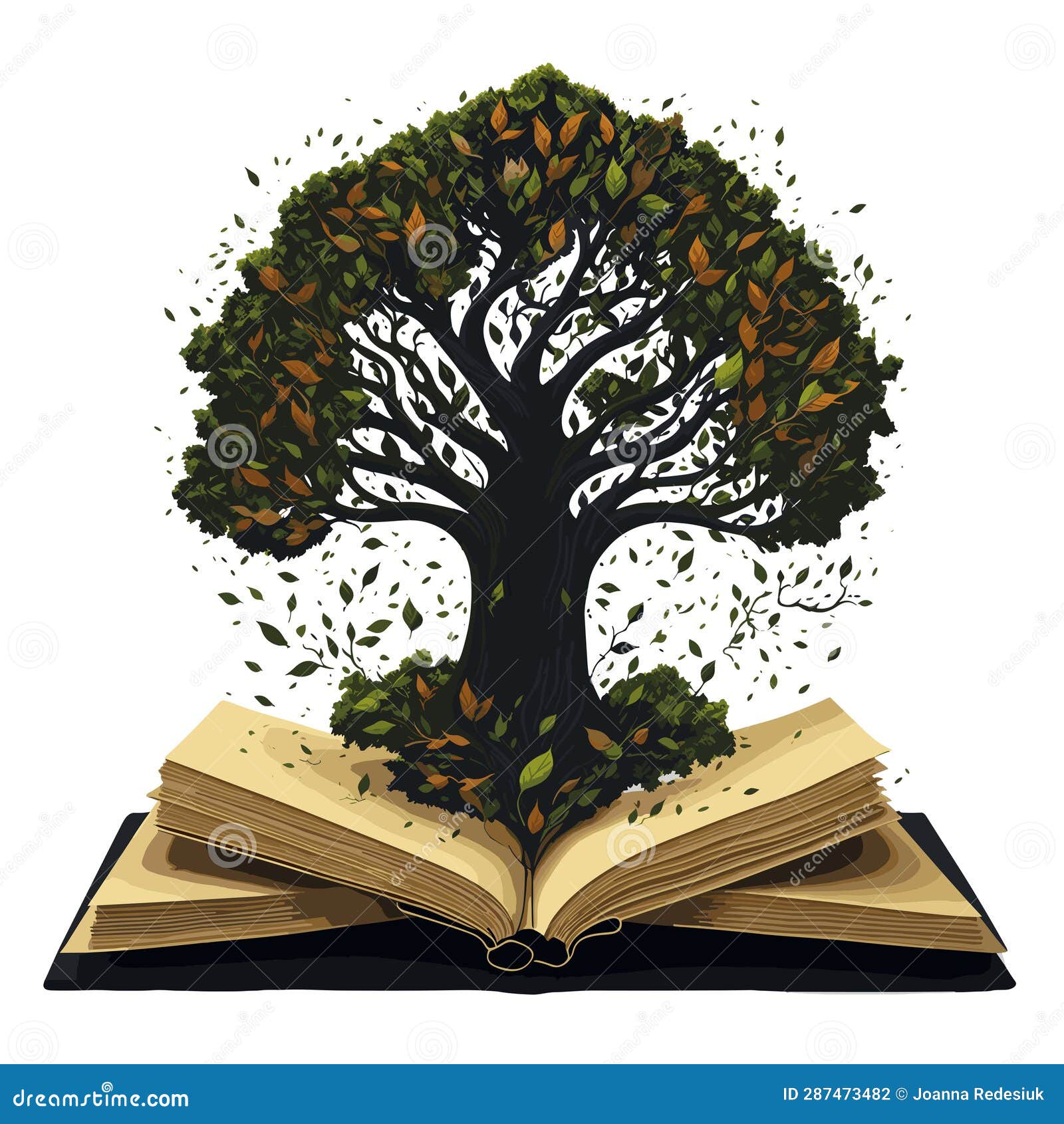 Tree of Knowledge with Books instead of Leaves Stock Illustration ...