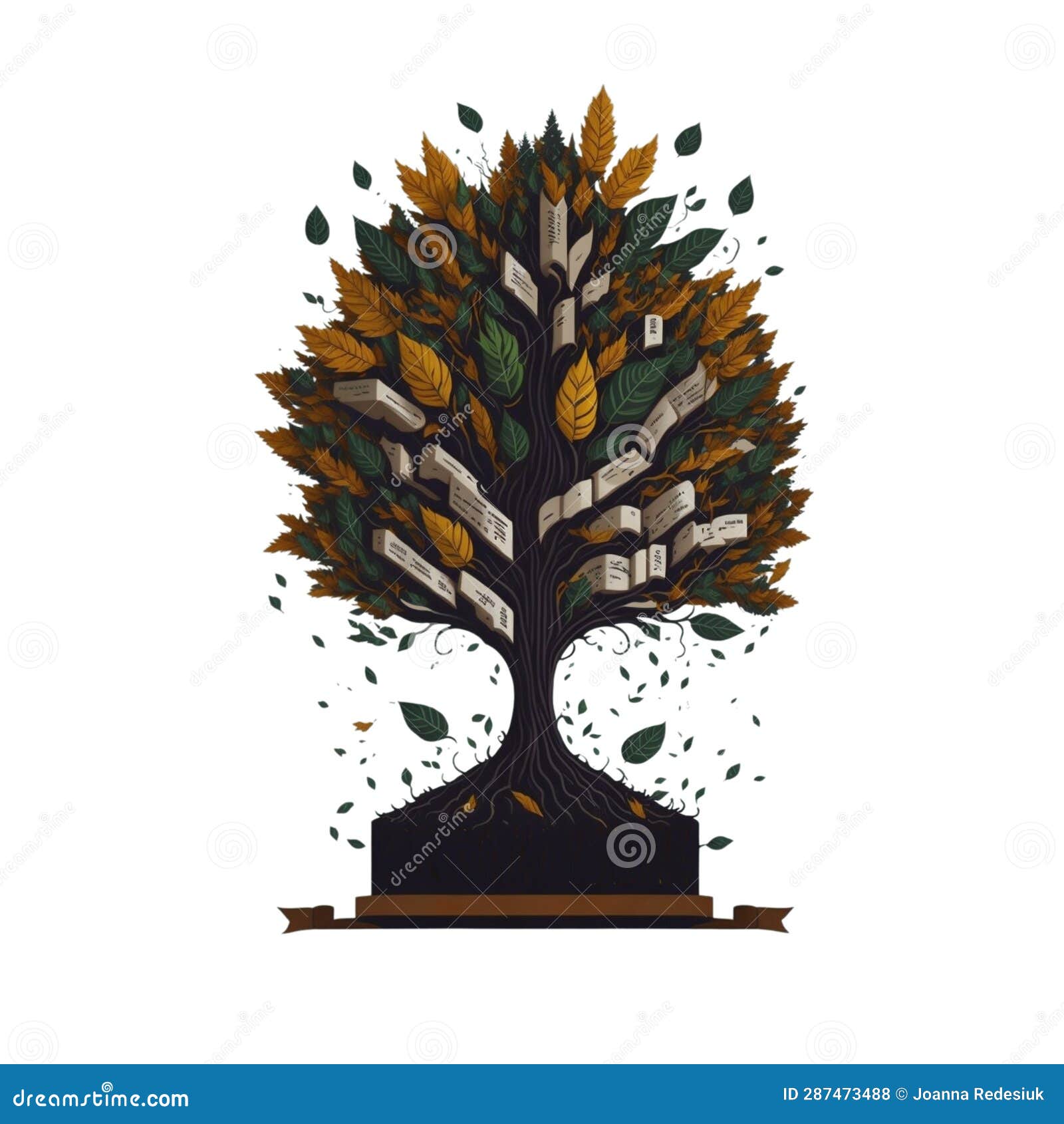 Tree of Knowledge with Books instead of Leaves Stock Illustration ...