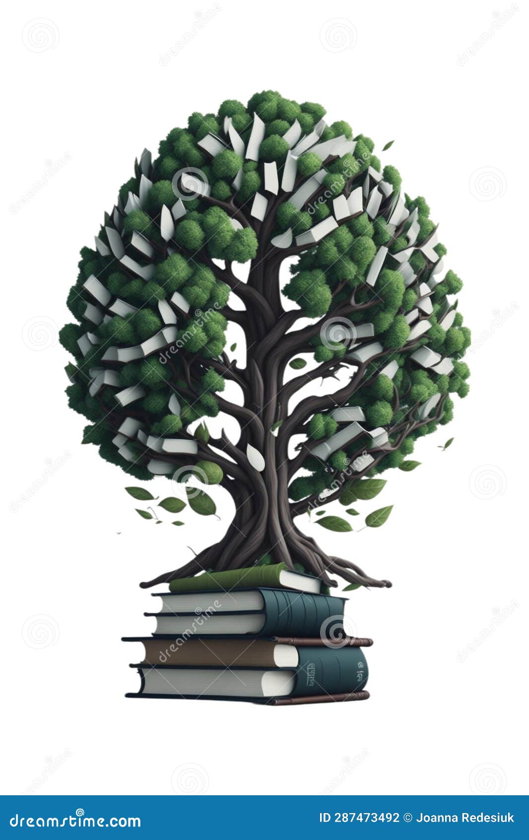 Tree of Knowledge with Books instead of Leaves Stock Illustration ...