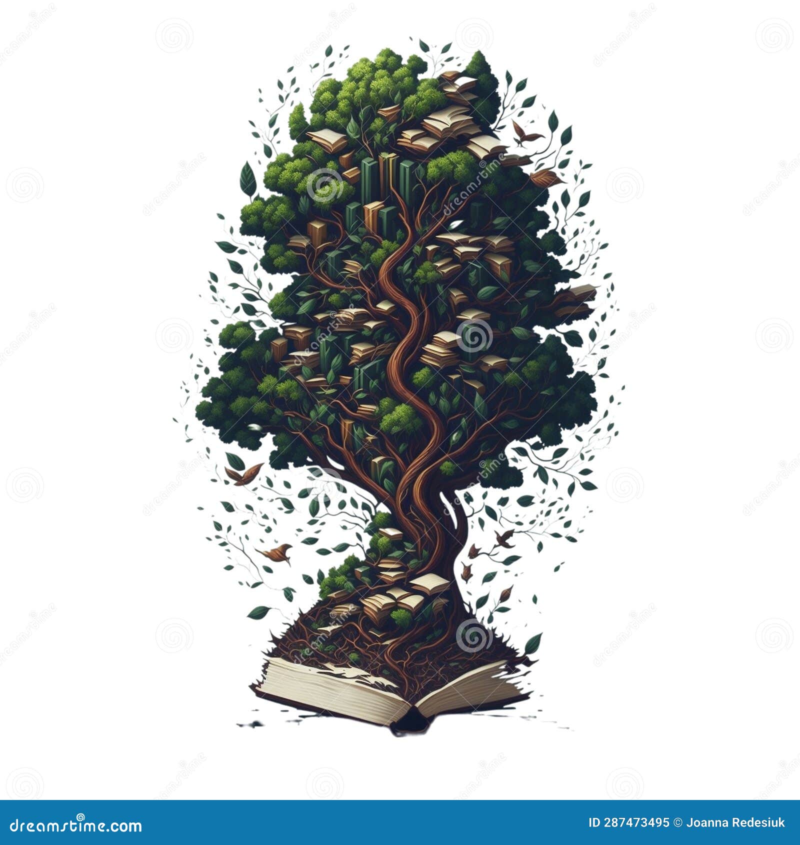 Tree of Knowledge with Books instead of Leaves Stock Illustration ...