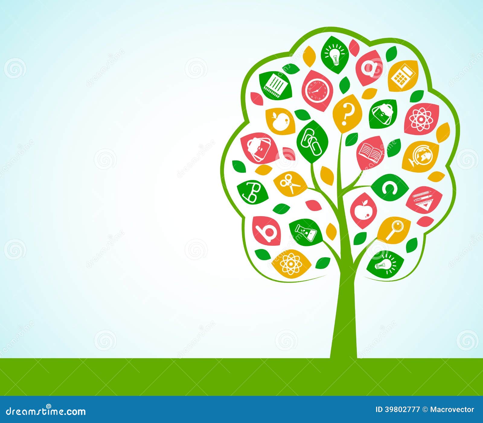 Tree of knowledge concept stock vector. Illustration of apple - 39802777