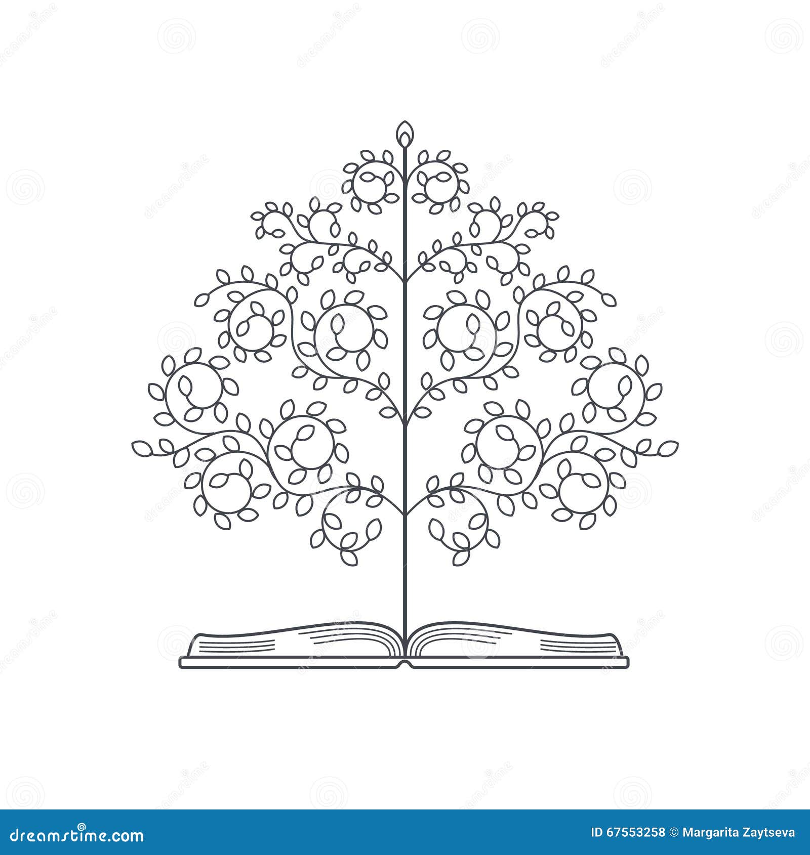Tree of Knowledge. Concept of Knowledge Book with Tree. Linestyle ...
