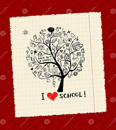 Tree of Knowledge, Concept of School Stock Vector - Illustration of ...