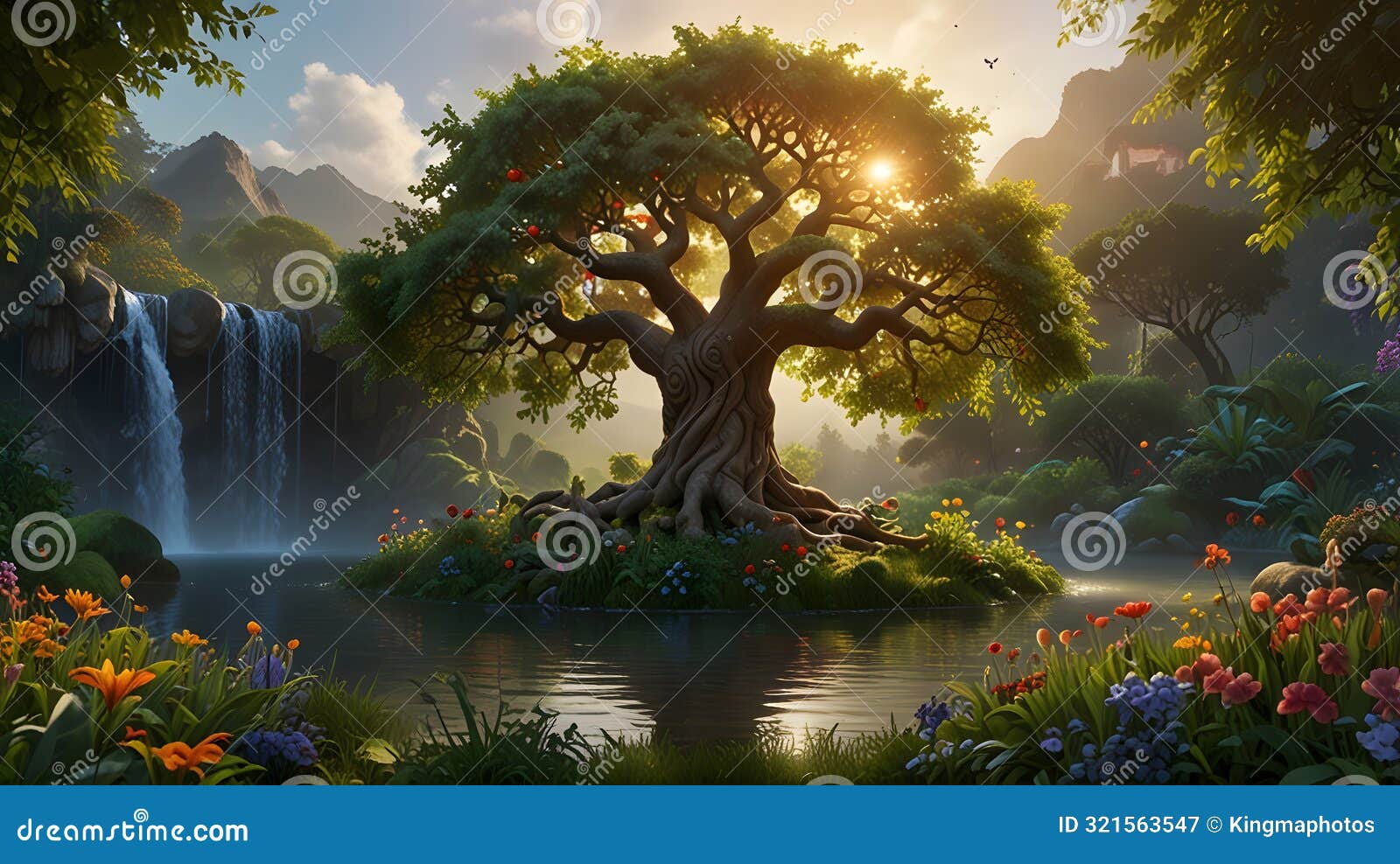 Tree Of Knowledge Of Good And Evil In The Garden Of Eden From Genesis ...