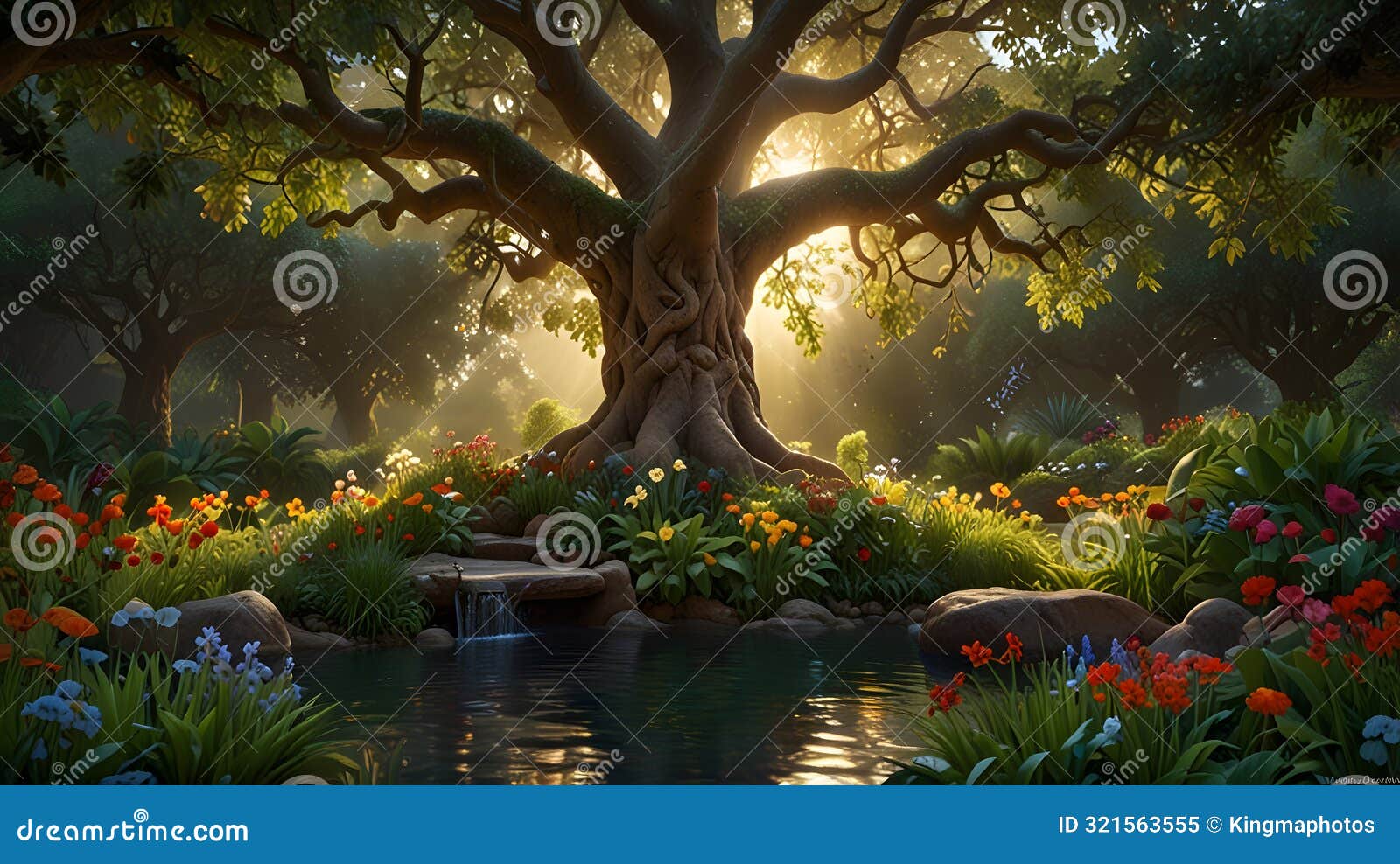 Tree of Knowledge of Good and Evil in the Garden of Eden from Genesis ...