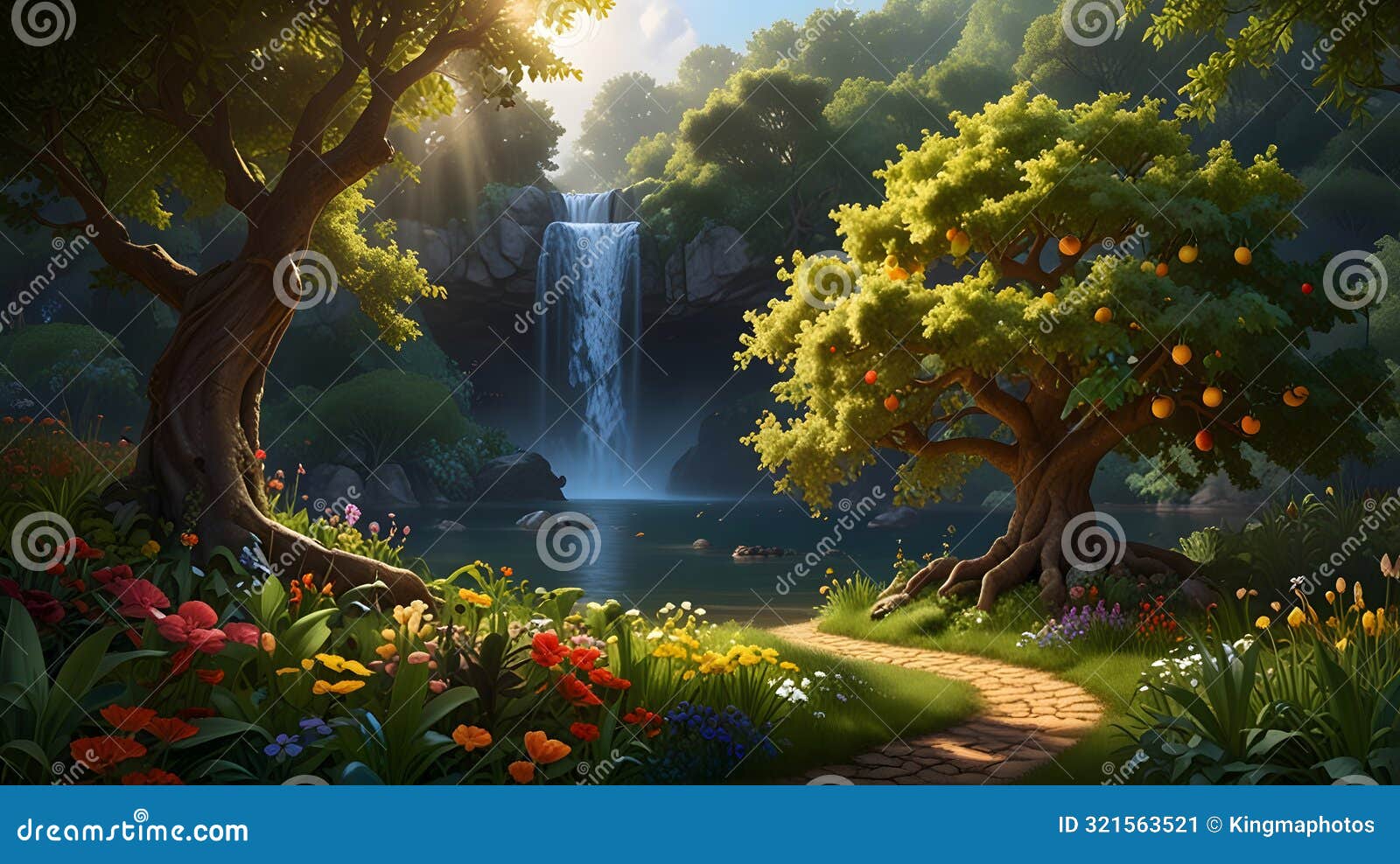 Tree of Knowledge of Good and Evil in the Garden of Eden from Genesis ...