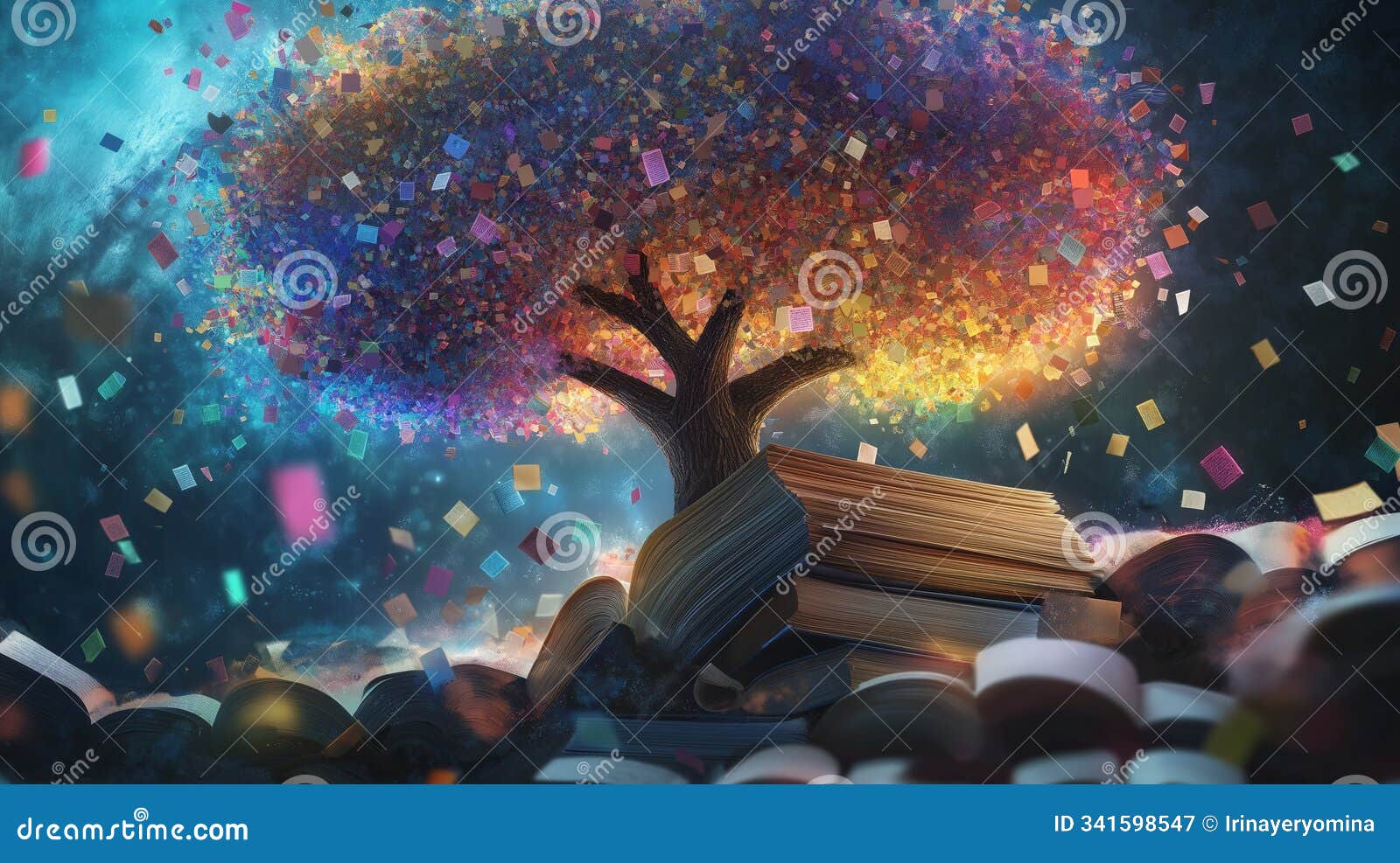 Tree of Knowledge Growing from Books, Visual Metaphor for Learning ...