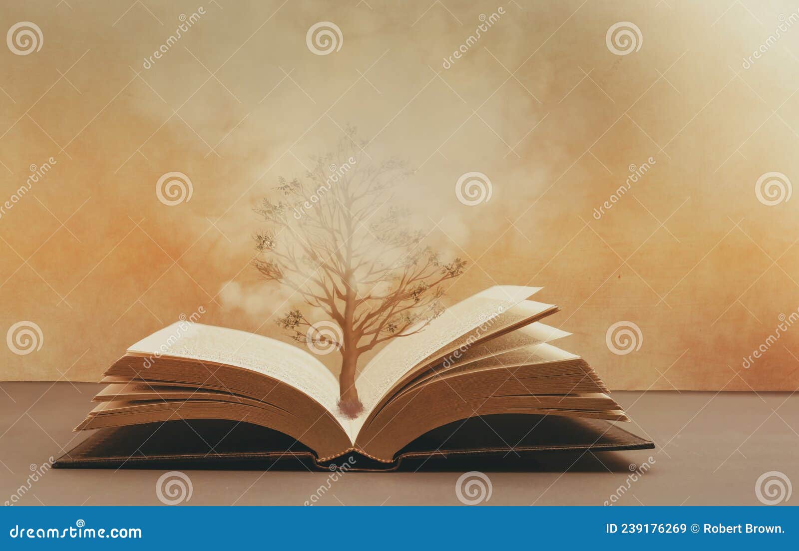 The Tree of Knowledge , a Tree Growing from the Pages of an Open Book ...