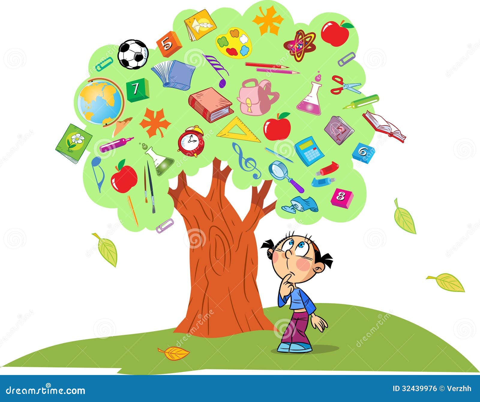 Tree of knowledge stock vector. Illustration of pencil - 32439976