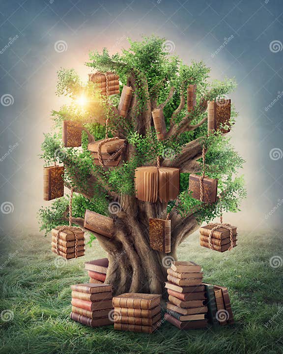 Tree of knowledge stock illustration. Illustration of landscape - 45813897
