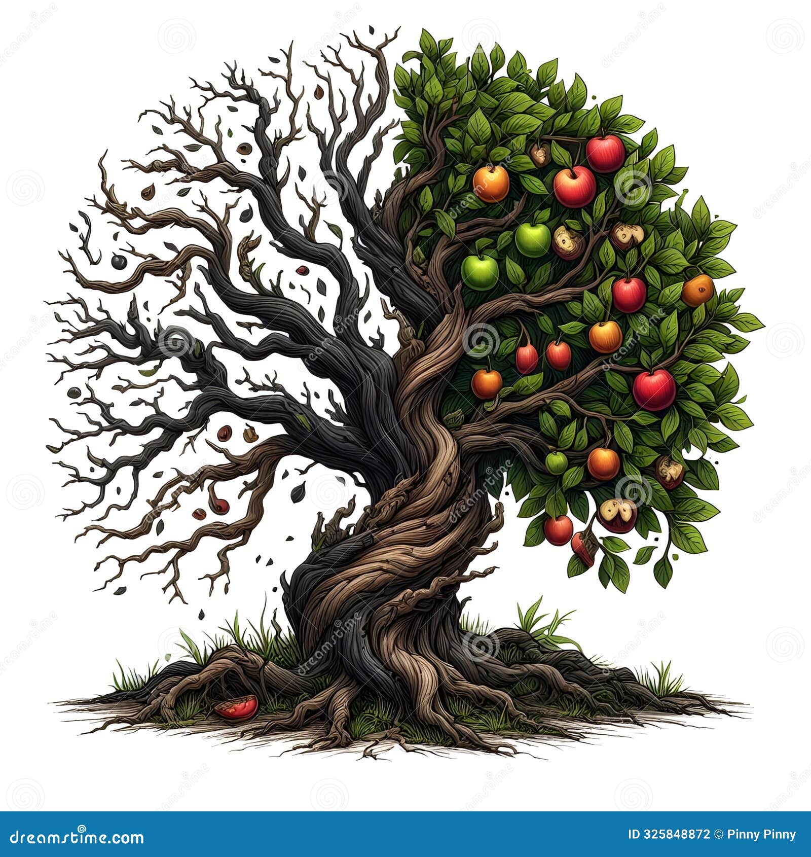 A Tree of Knowledge with Two Side, Good and Bad, Symbolizing the ...