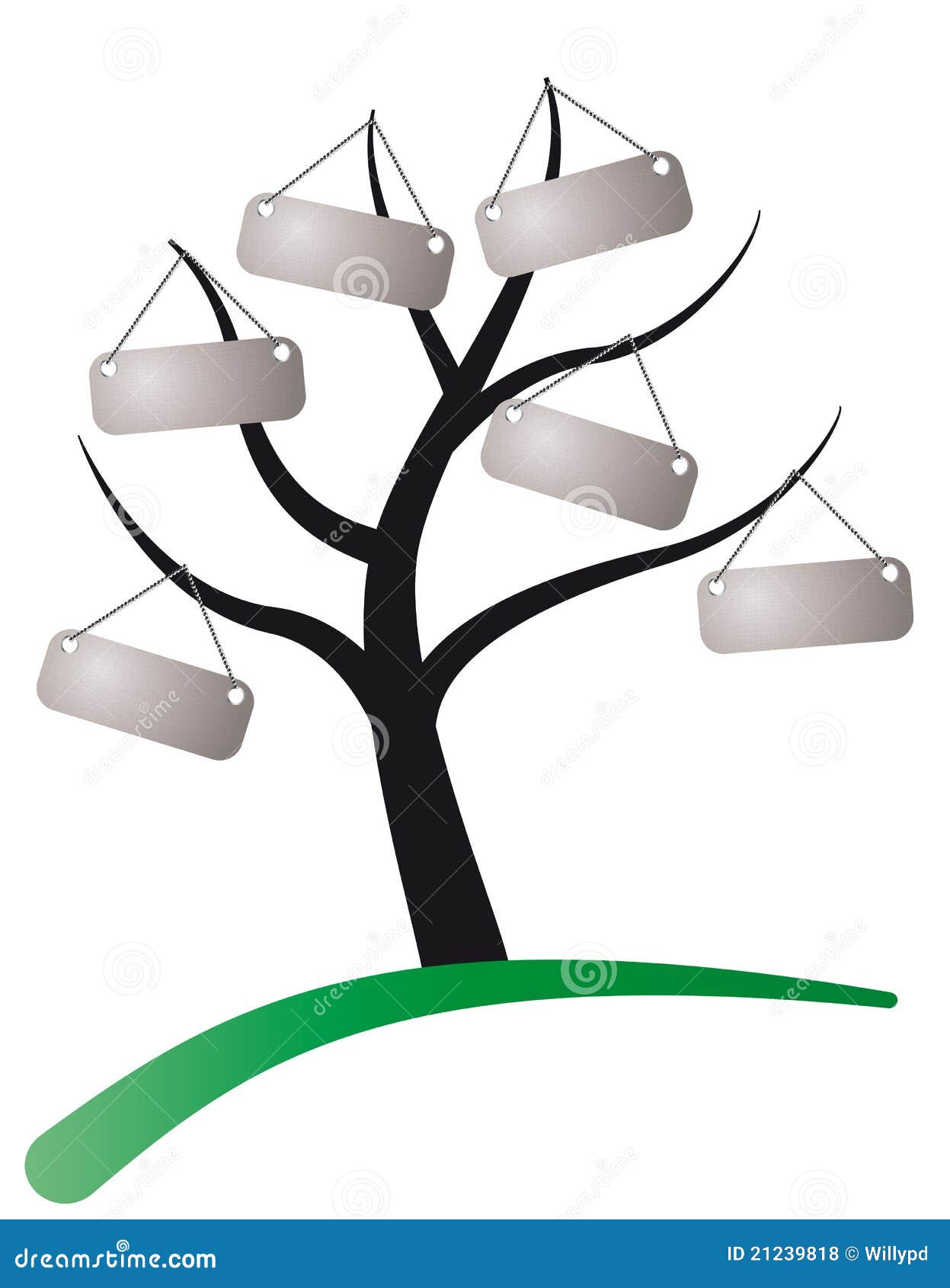 Tree with label stock vector. Illustration of tree, style - 21239818