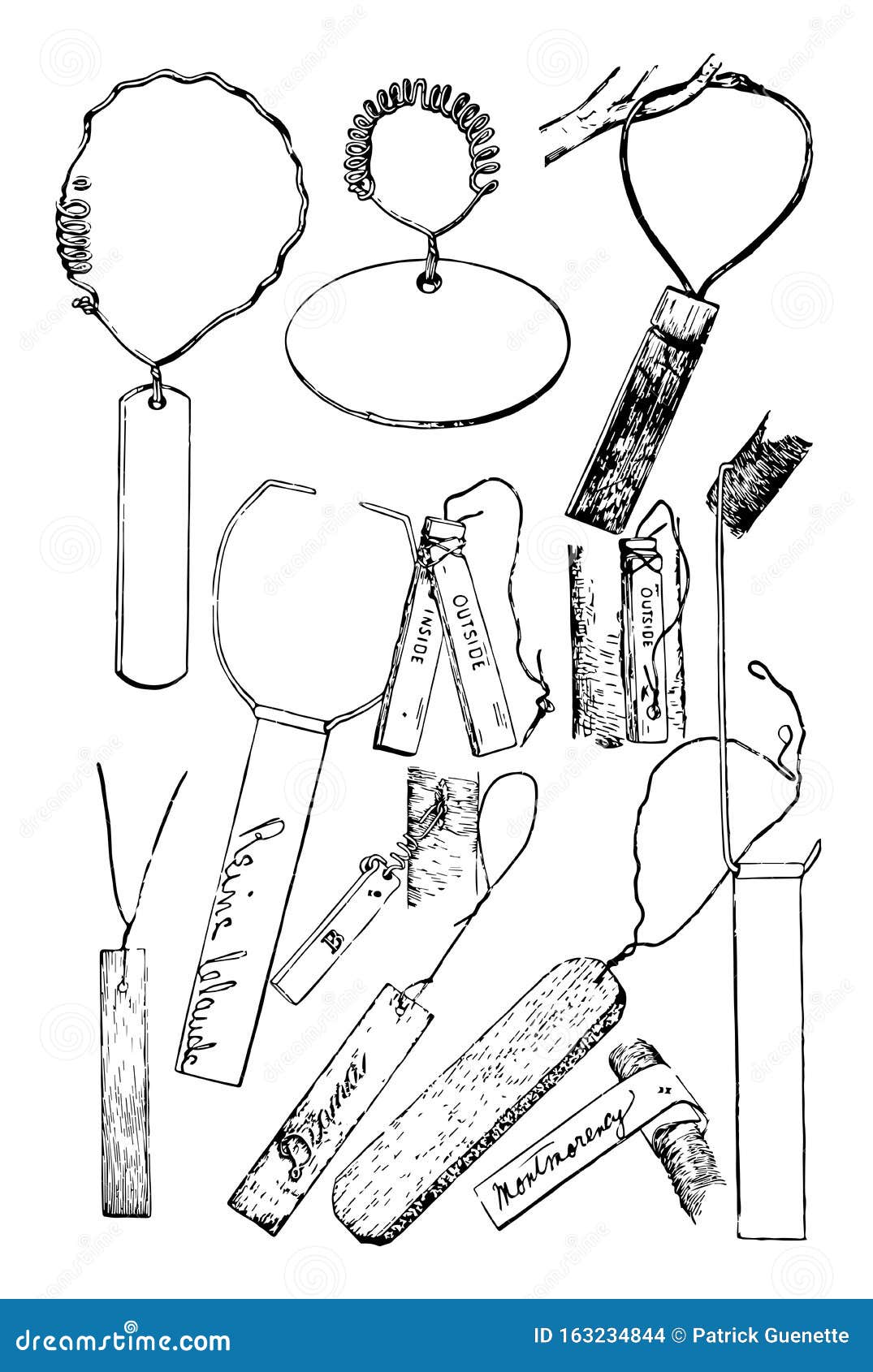 Tree Labels Vintage Illustration Stock Vector - Illustration of black ...