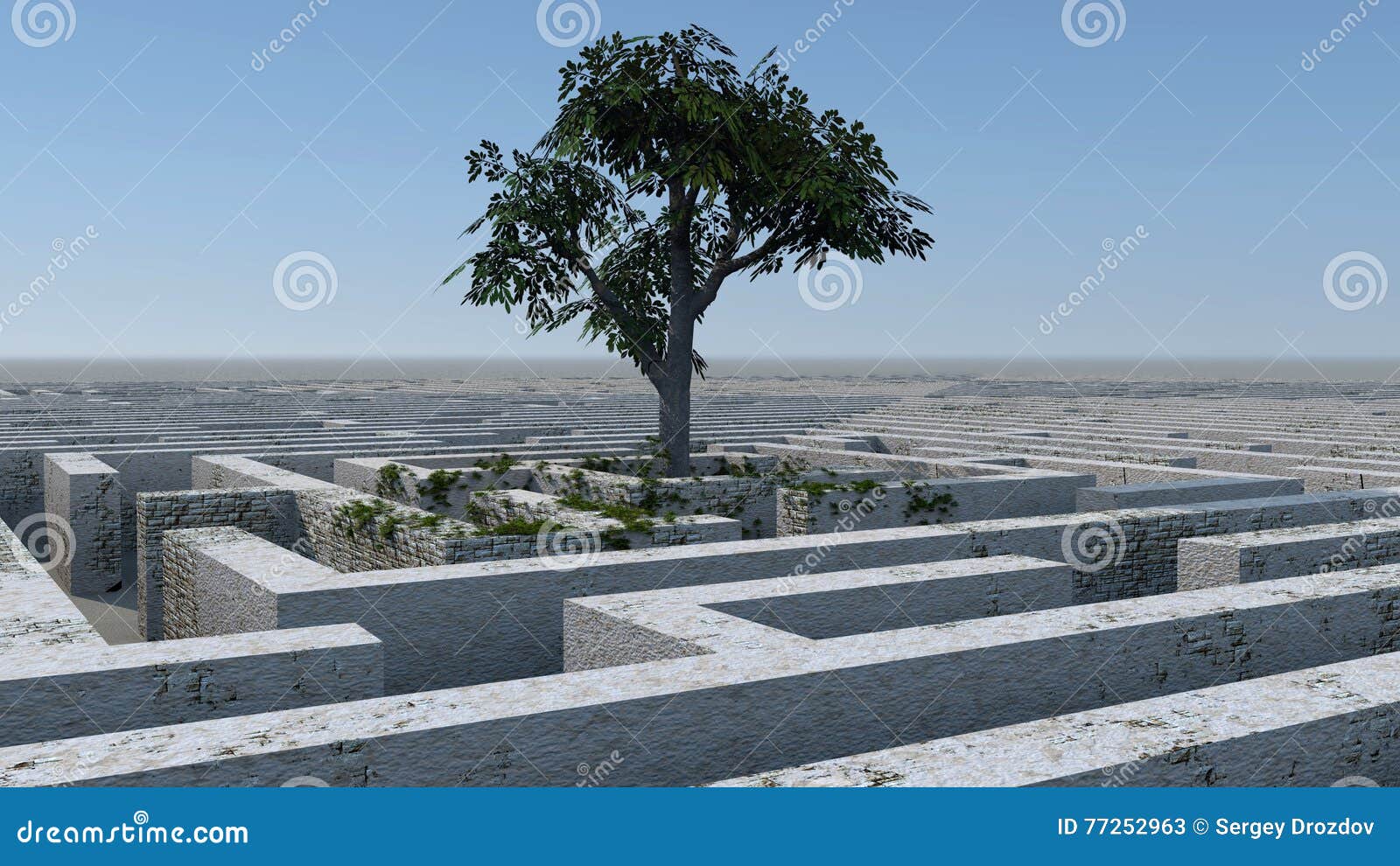 Tree in a labyrinth stock illustration. Illustration of backgrounds ...