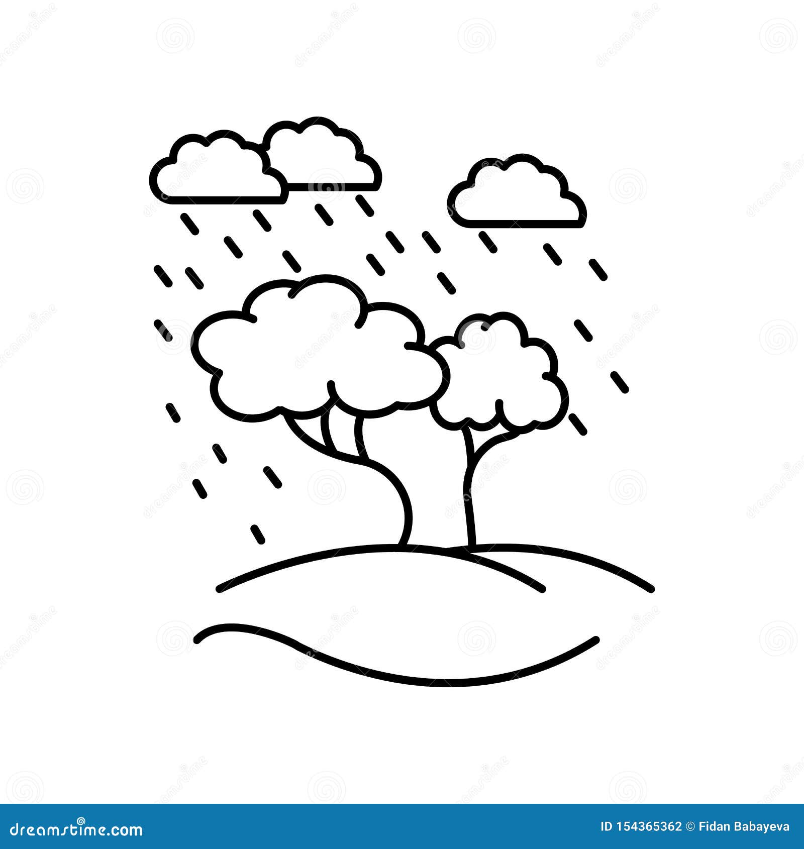 Landscape In The Rain. Rainy Season Illustrated. Ai Generated Design ...