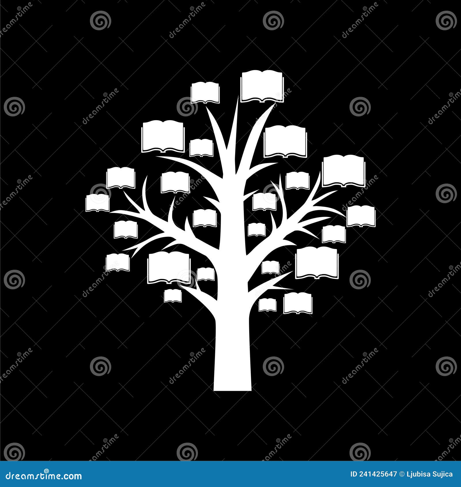 Tree Leaf Book Icon Isolated on Dark Background Stock Vector ...