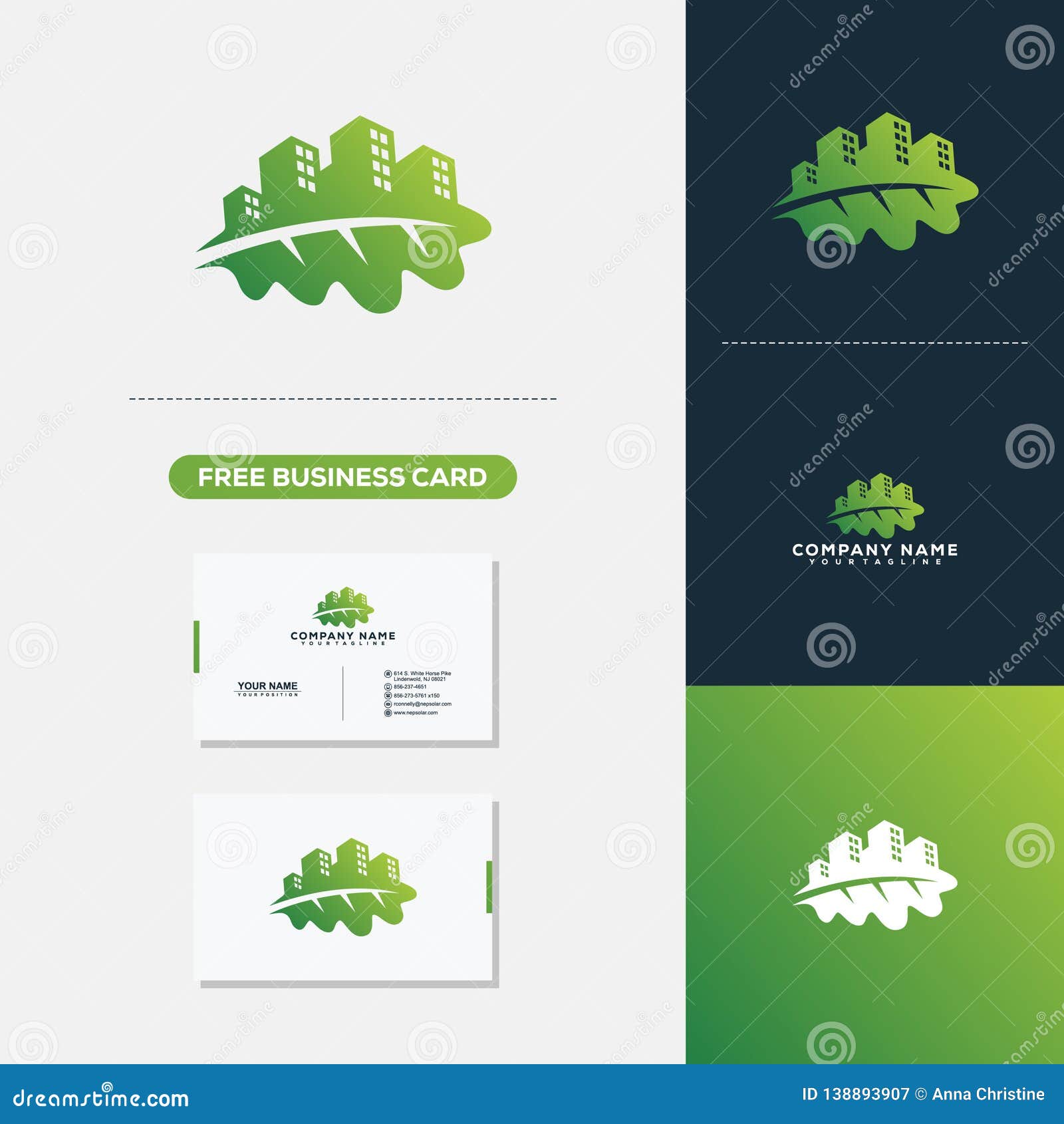 Tree Leaf Creative Logo and Business Card Design Stock Illustration ...