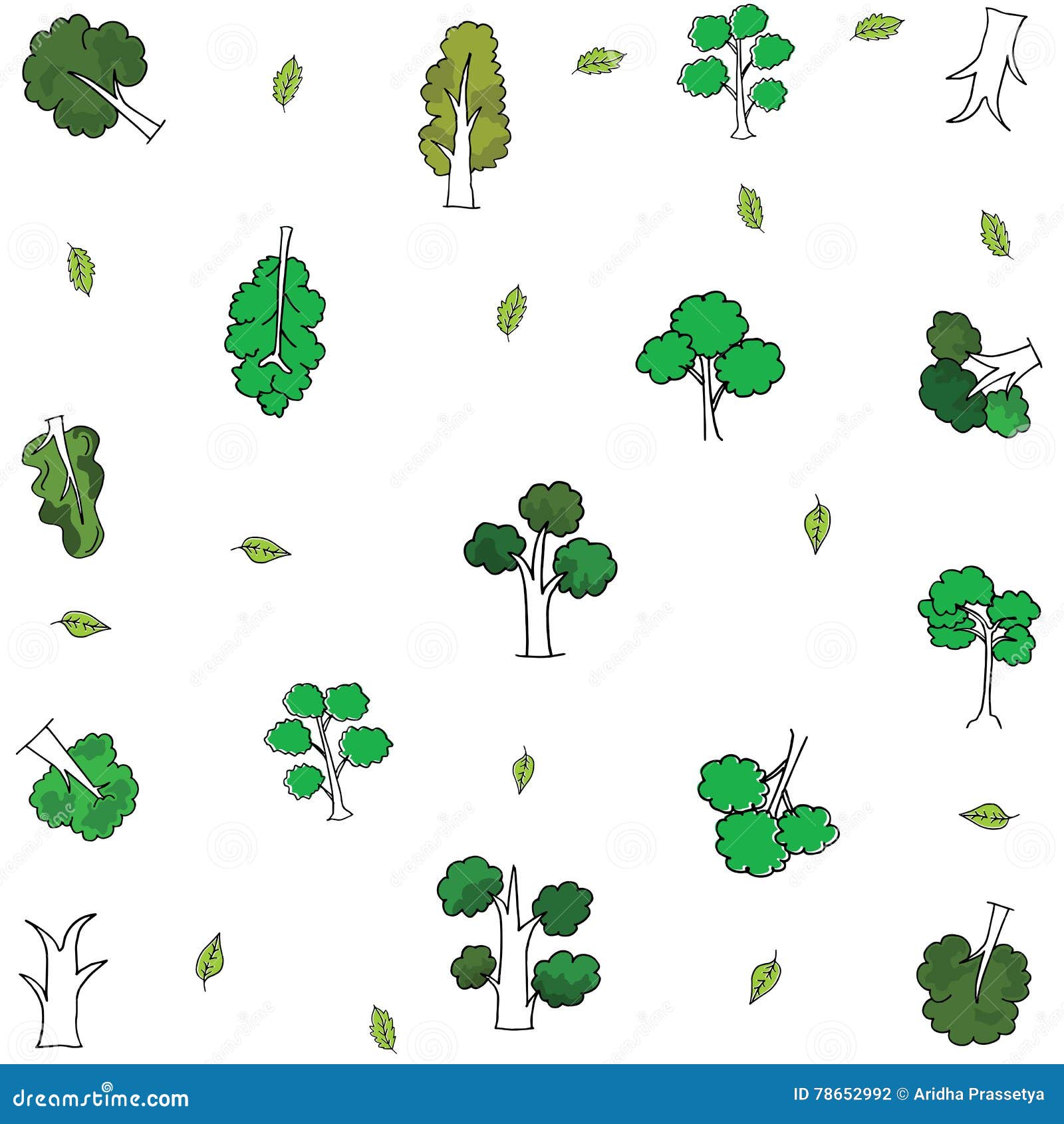 Tree and leaf in doodles stock vector. Illustration of abstract - 78652992