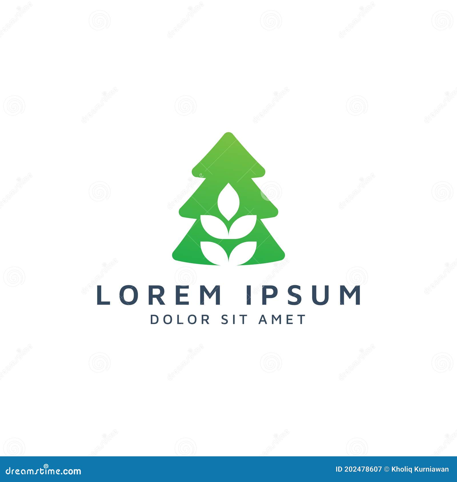 Tree and Leaf Negative Space Logo Design Stock Vector - Illustration of ...