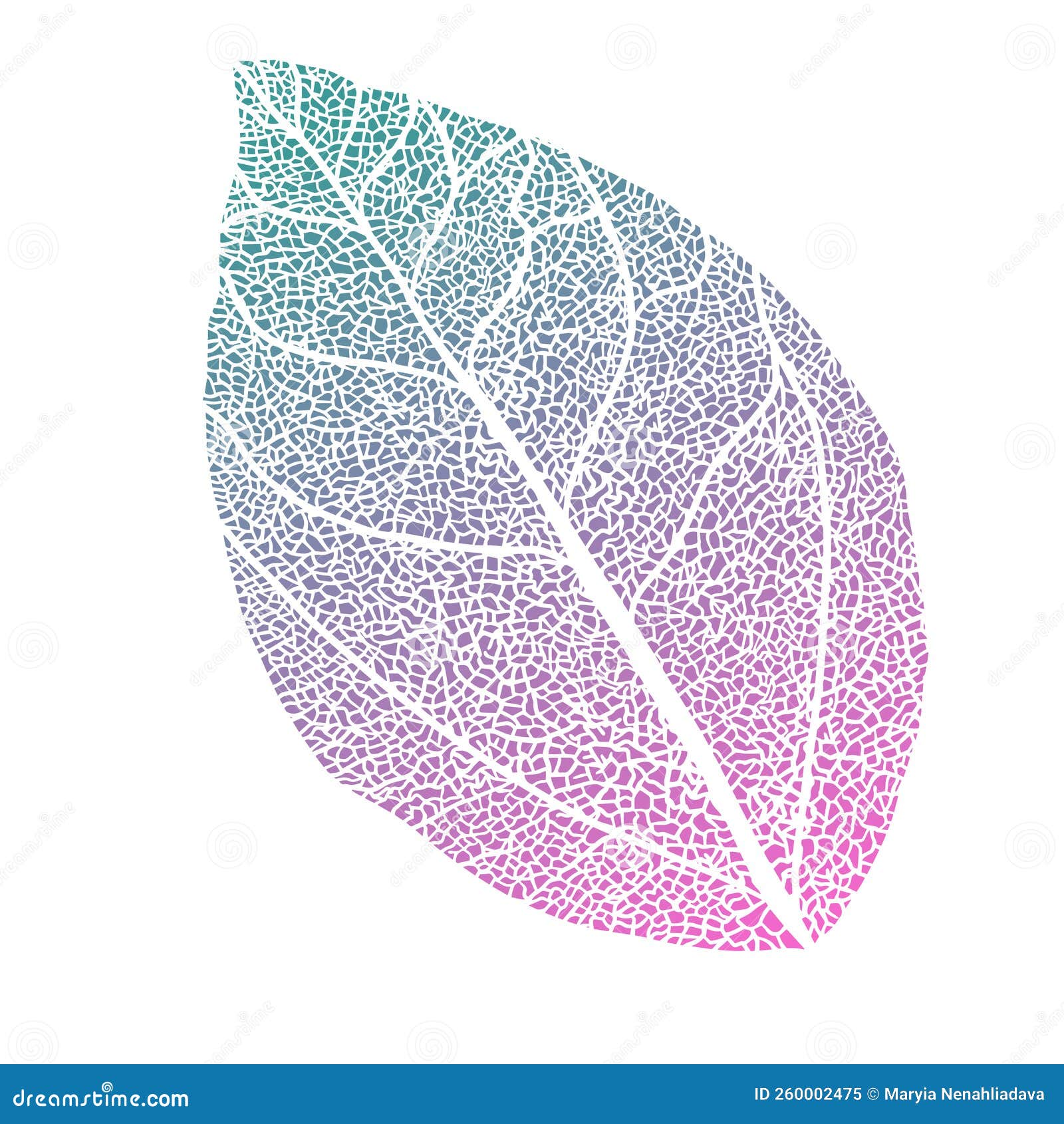Tree Leaf Skeletonized Blue and Purple. Vector Illustration Stock Image ...
