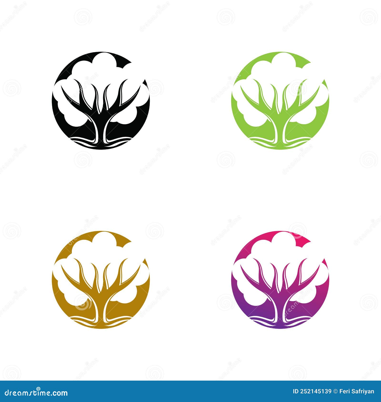 Tree Leaf Vector Logo Icon Set Stock Illustration - Illustration of ...