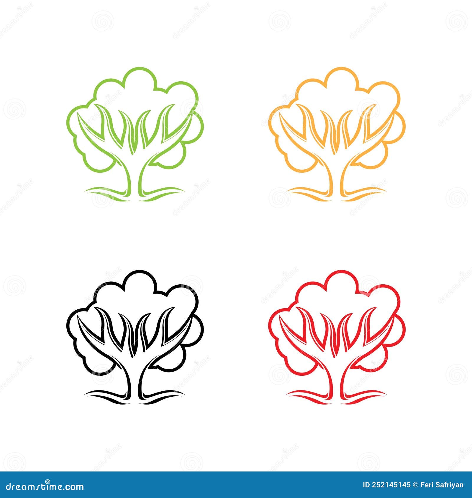 Tree Leaf Vector Logo Icon Set Stock Illustration - Illustration of ...