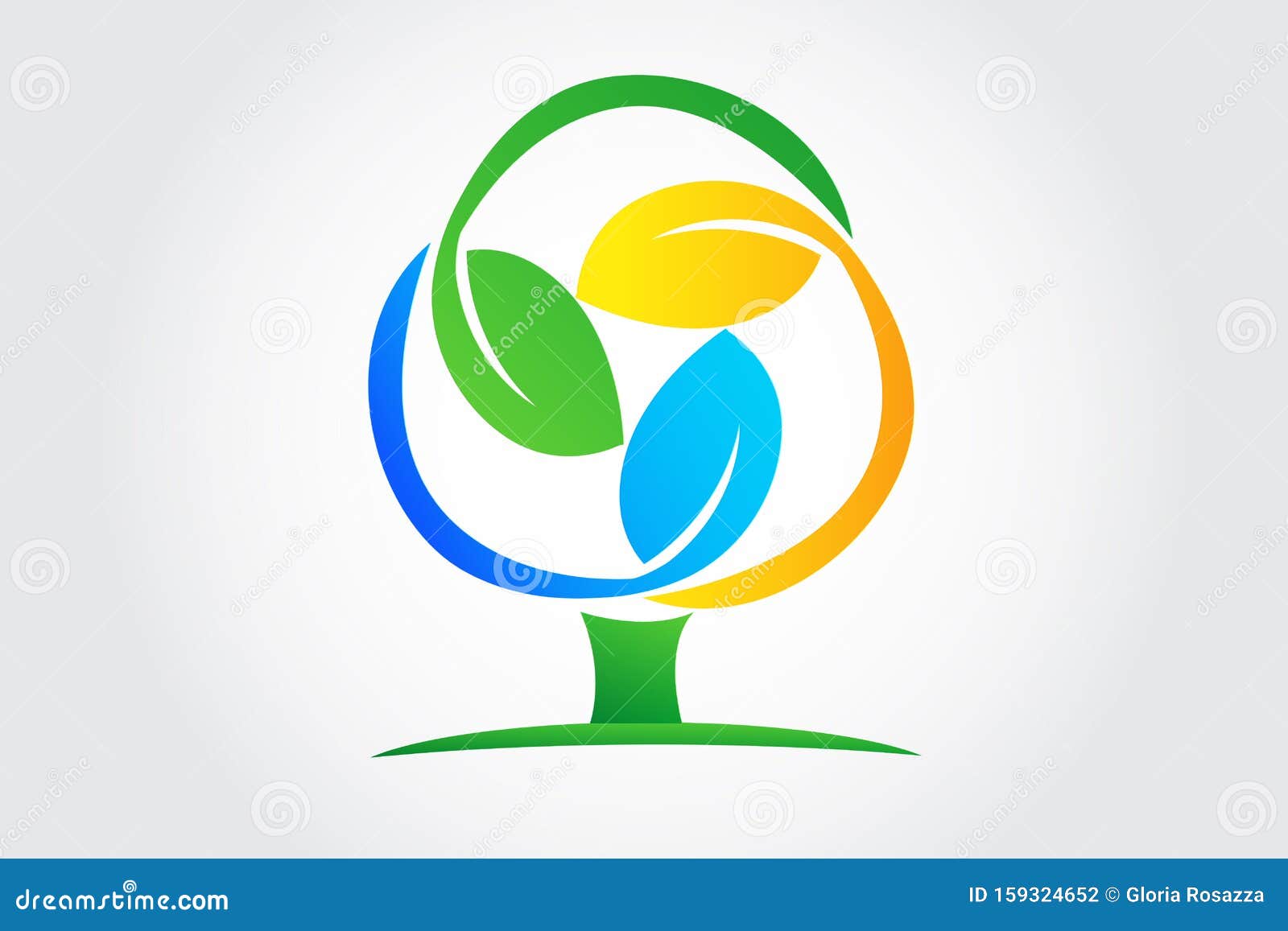Tree Leafs Recycle Symbol Logo Vector Stock Vector - Illustration of ...