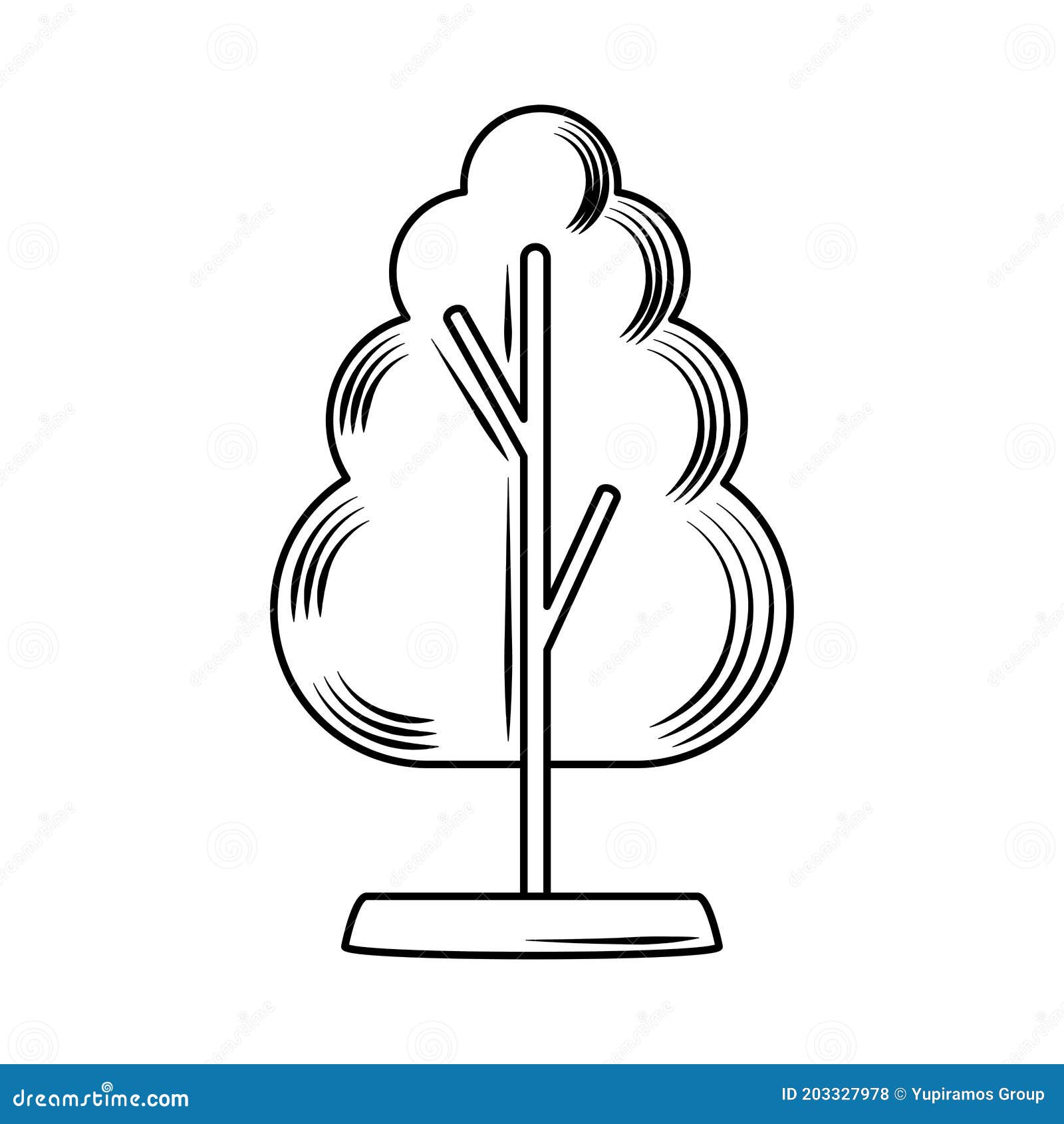 Tree Leafy Vegetation Nature Linear Style Icon Stock Vector ...