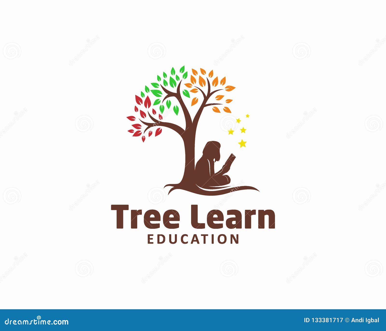 Tree Learn or Education Logo Design Concept Stock Vector - Illustration ...