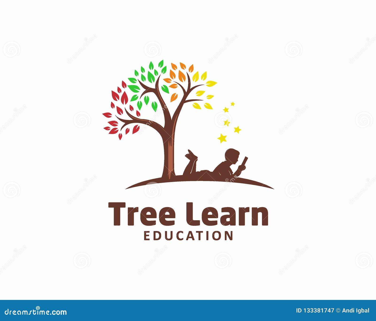 Tree Learn or Education Logo Design Concept Stock Vector - Illustration ...