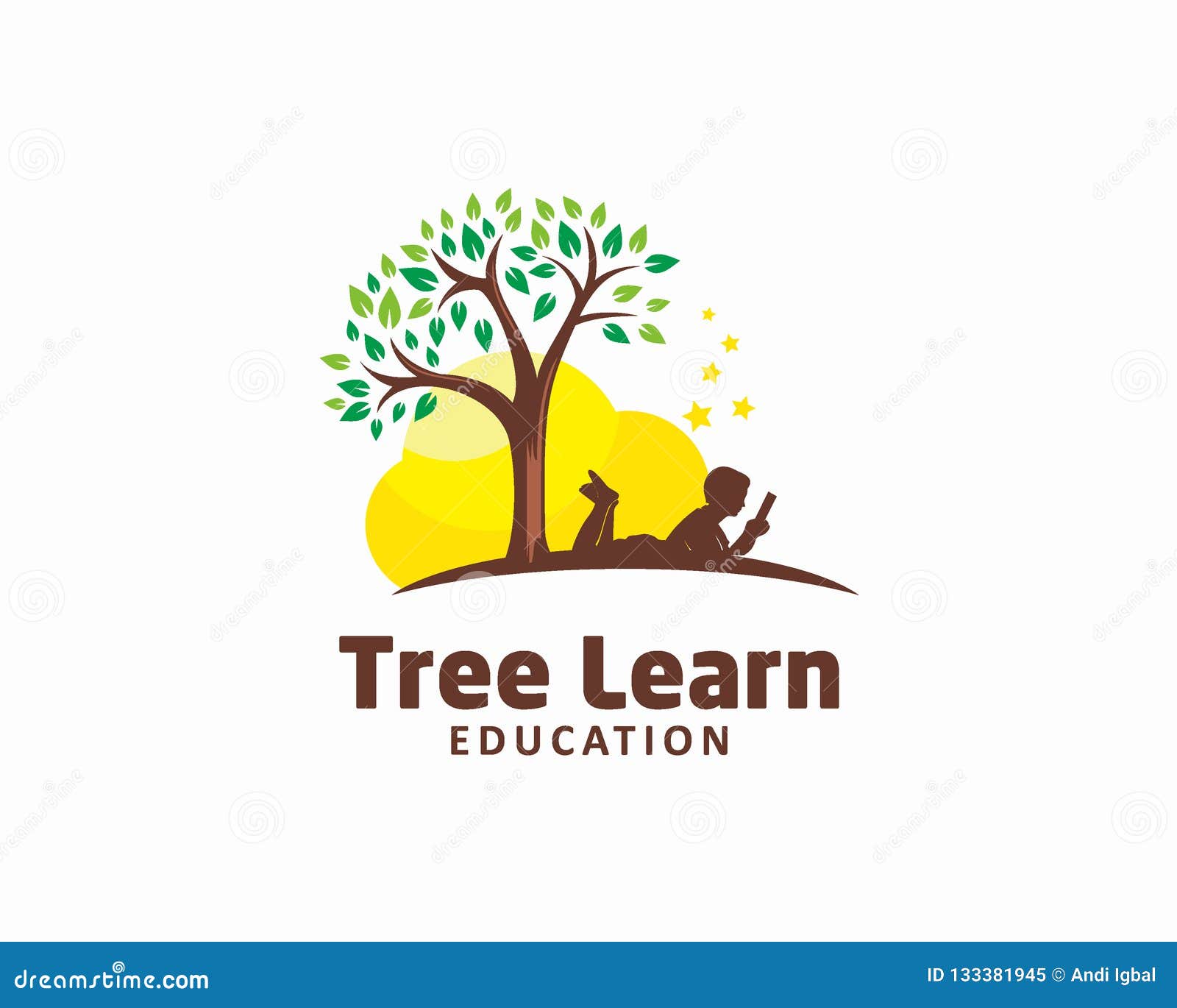 Tree Learn or Education Logo Design Concept Stock Vector - Illustration ...