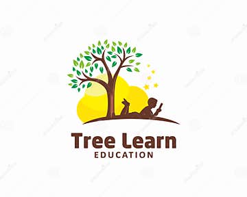 Tree Learn or Education Logo Design Concept Stock Vector - Illustration ...