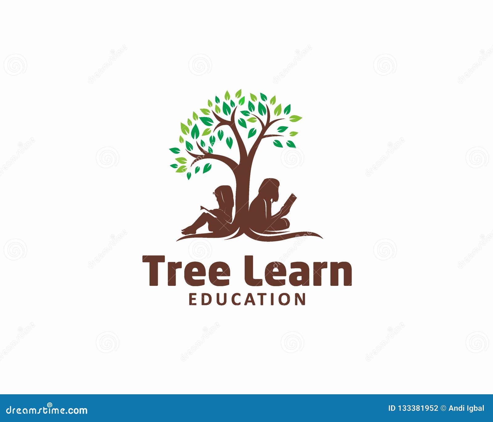 Tree Learn or Education Logo Design Concept Stock Vector - Illustration ...