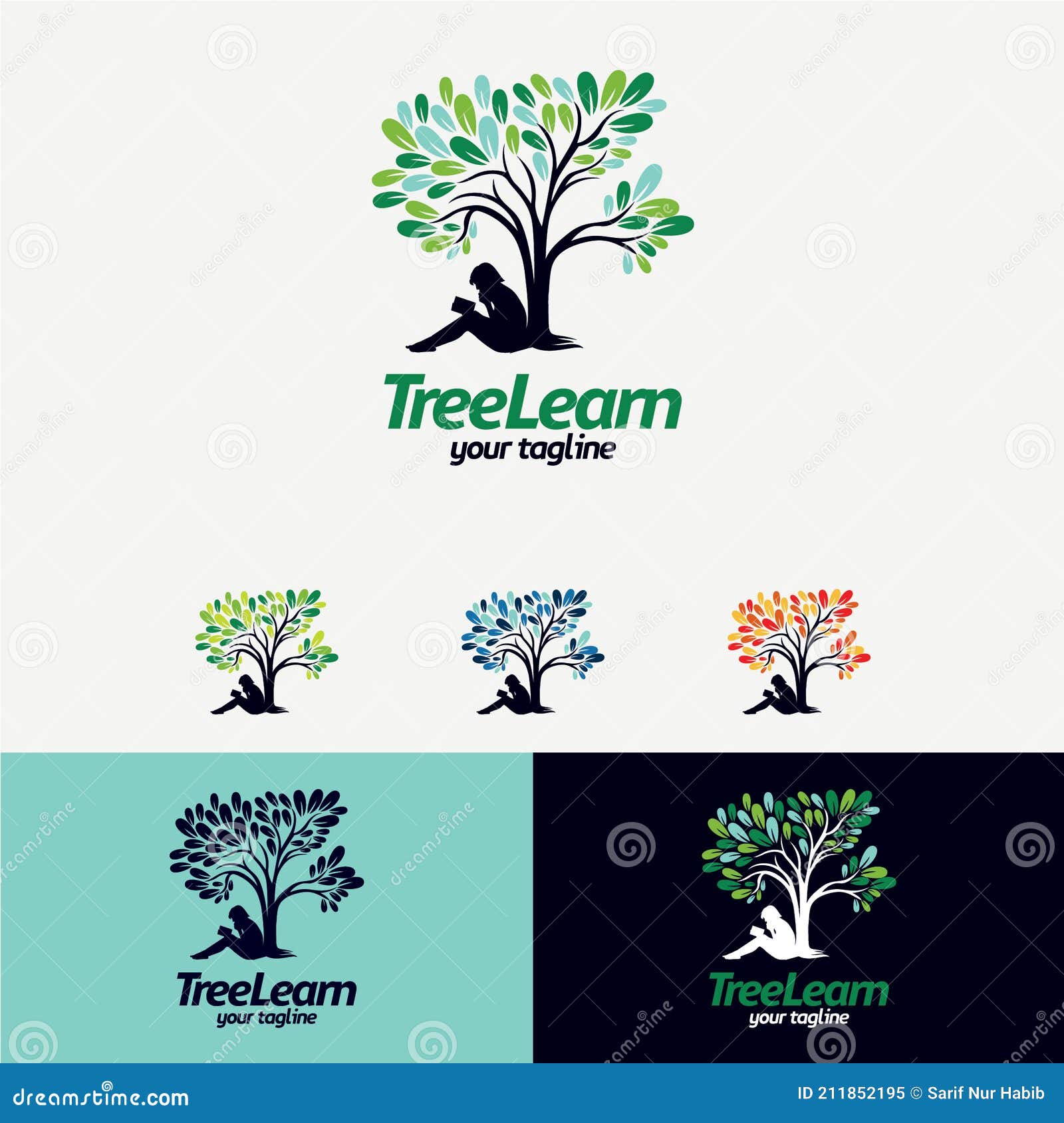 Tree Learn Logo Design Template Stock Vector - Illustration of element ...