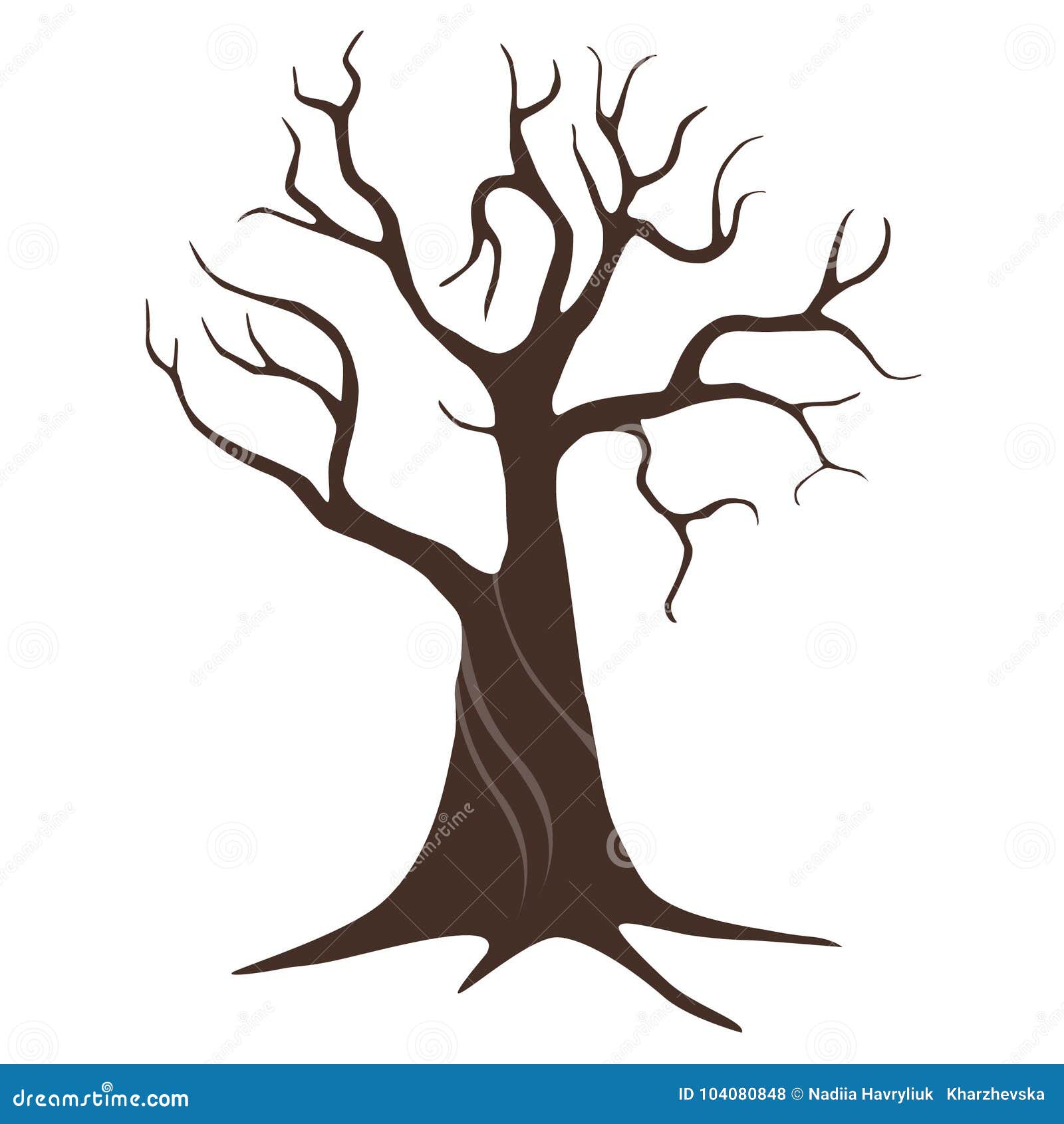 Bare Tree on a White Background. Stock Vector - Illustration of botany ...
