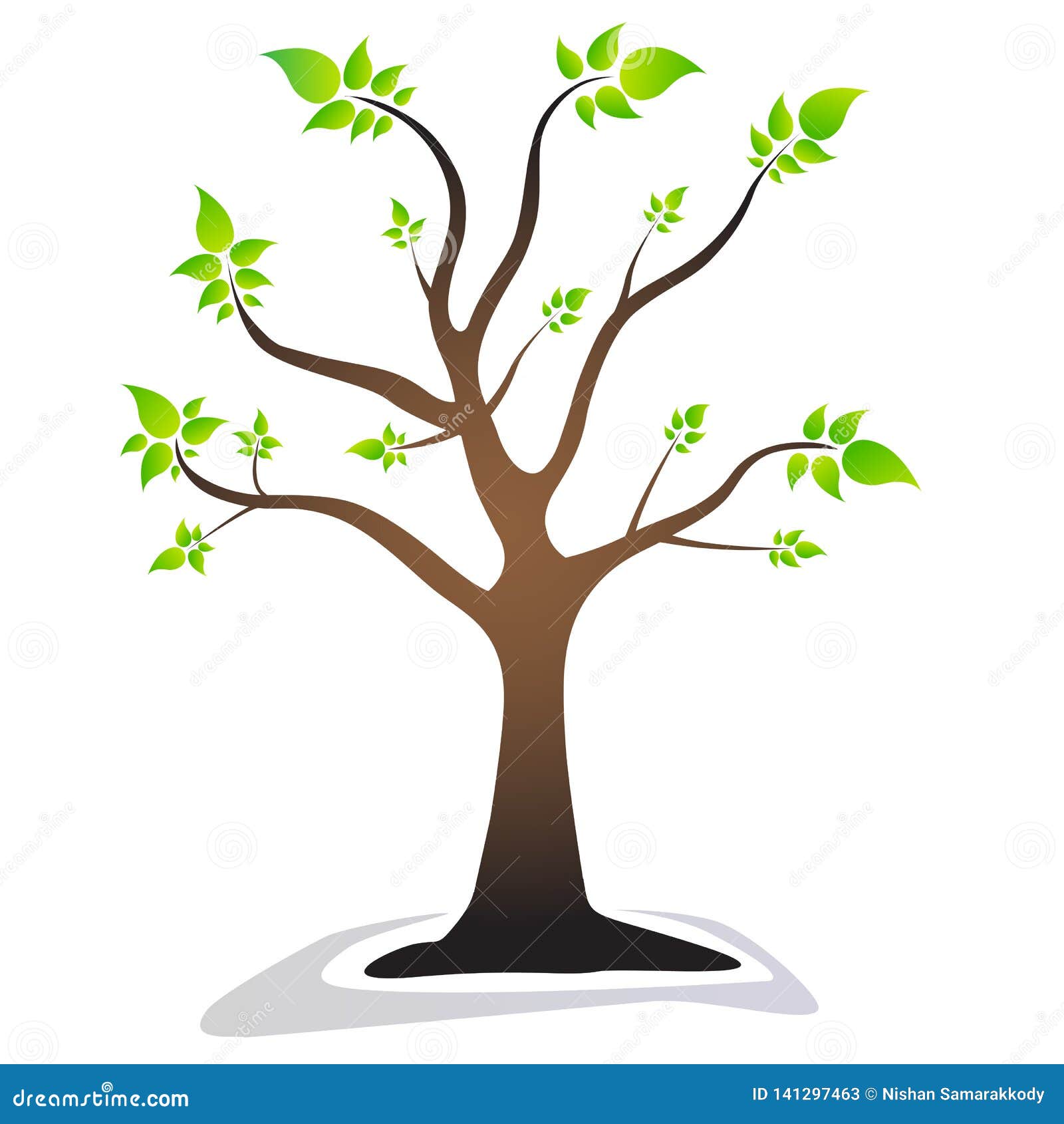 A Tree with Leaves Green Leaves. Beautiful Tree Stock Vector ...