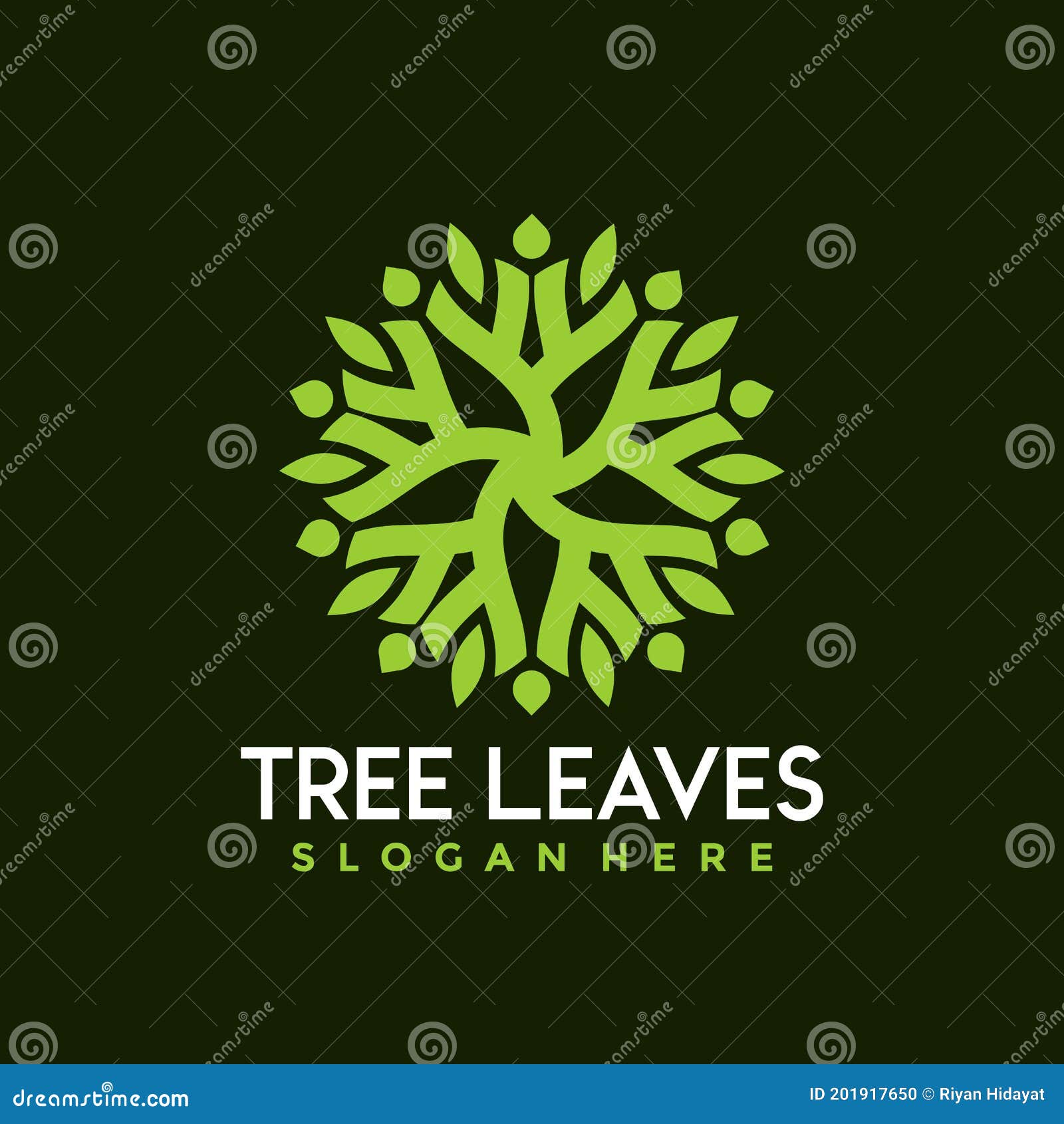 The Tree Leaves Logo Designs Vector Illustration Stock Vector ...