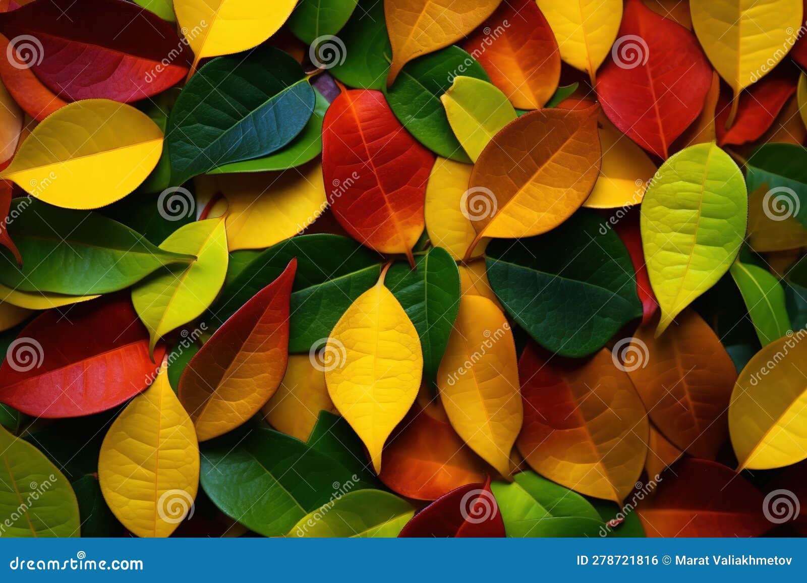 Tree Leaves are Multicolored Filled Background. the Texture of a Tree ...