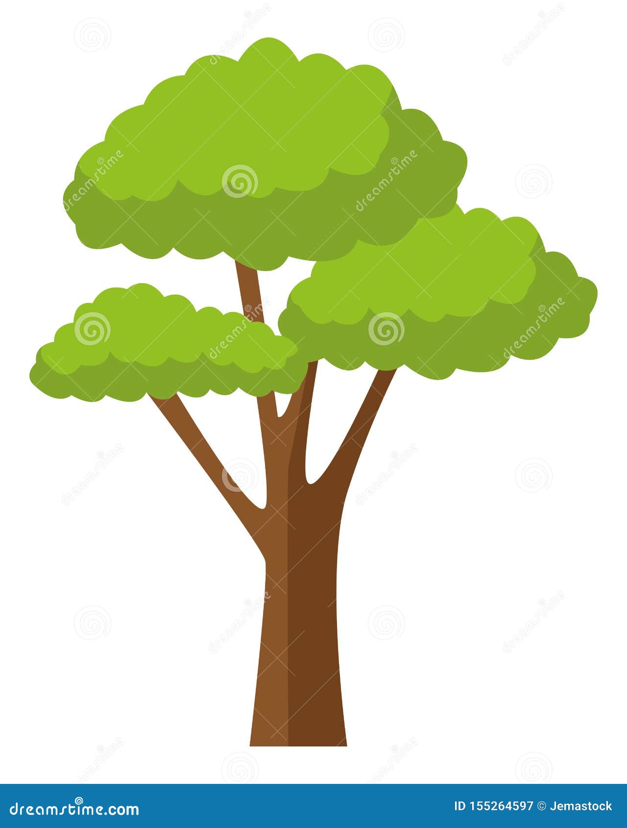 Tree with Leaves Nature Cartoon Stock Vector - Illustration of ...