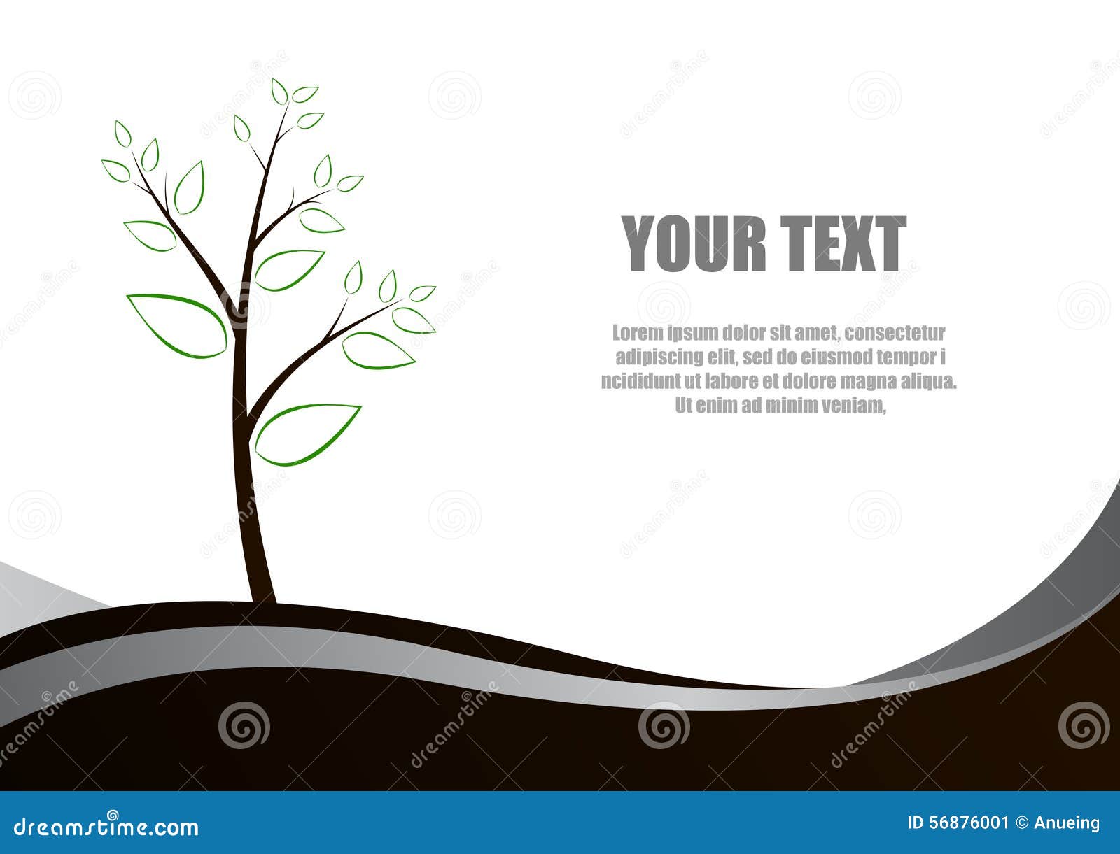 Tree and Leaves and Space for Text Stock Vector - Illustration of ...