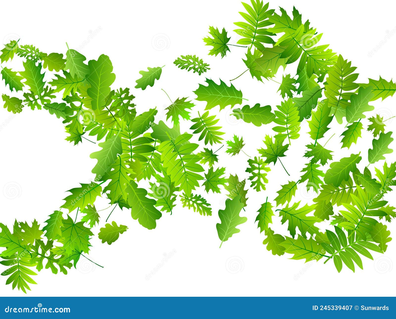 Tree Leaves Subtle Vector Backdrop. Realistic Tree Foliage Macro Stock ...