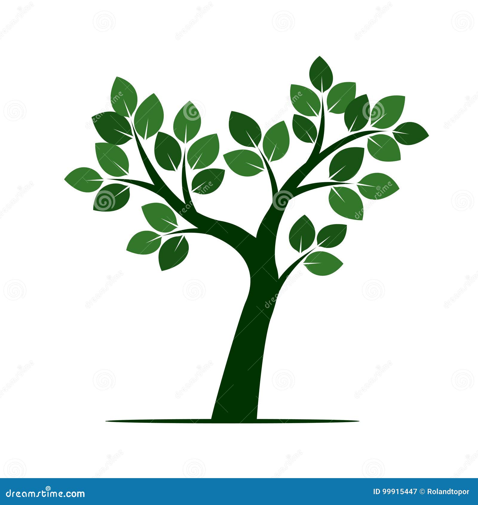 Green Tree with Leaves. Vector Illustration. Stock Vector ...