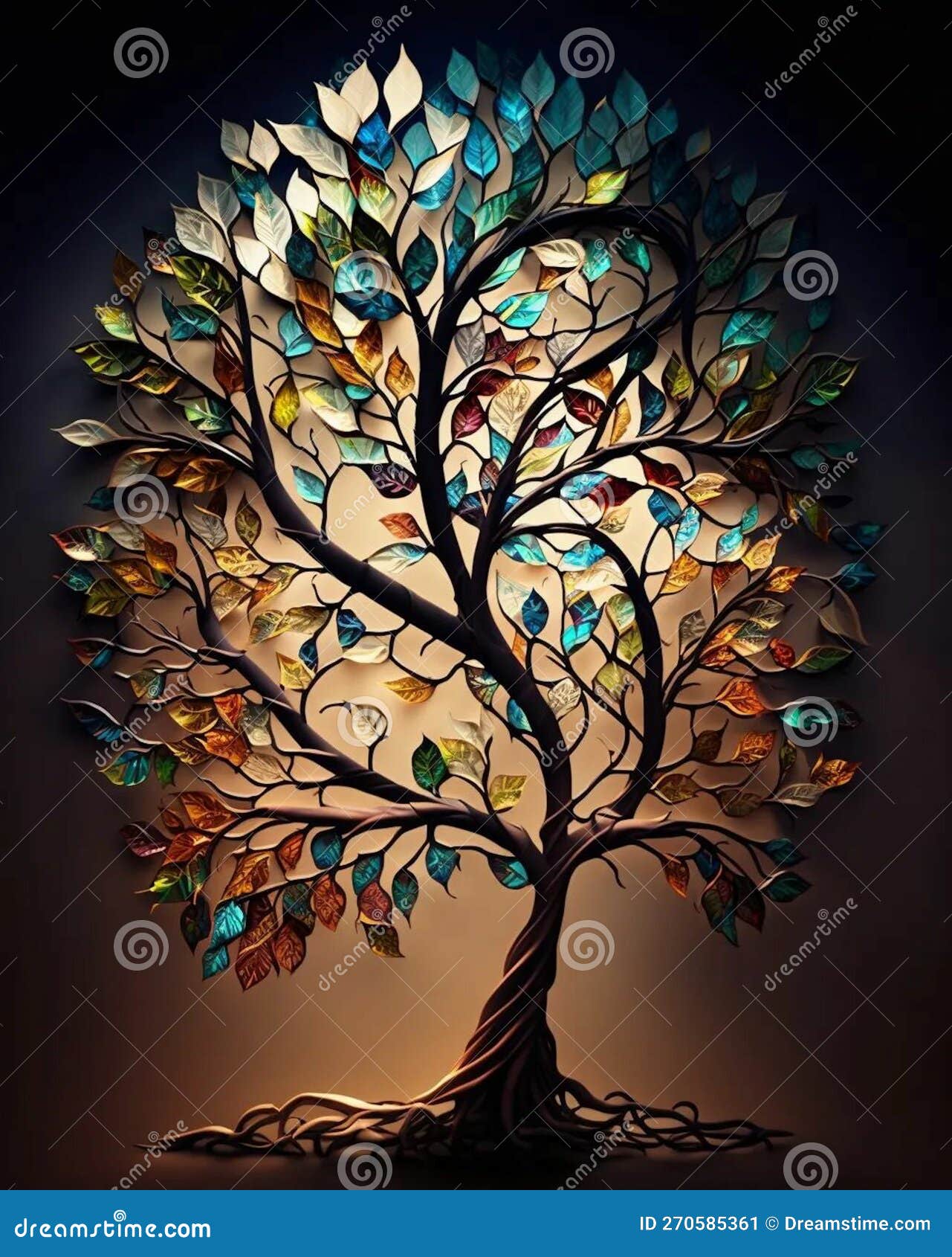 A Tree with Leaves and the Word Tree on it Stock Illustration ...