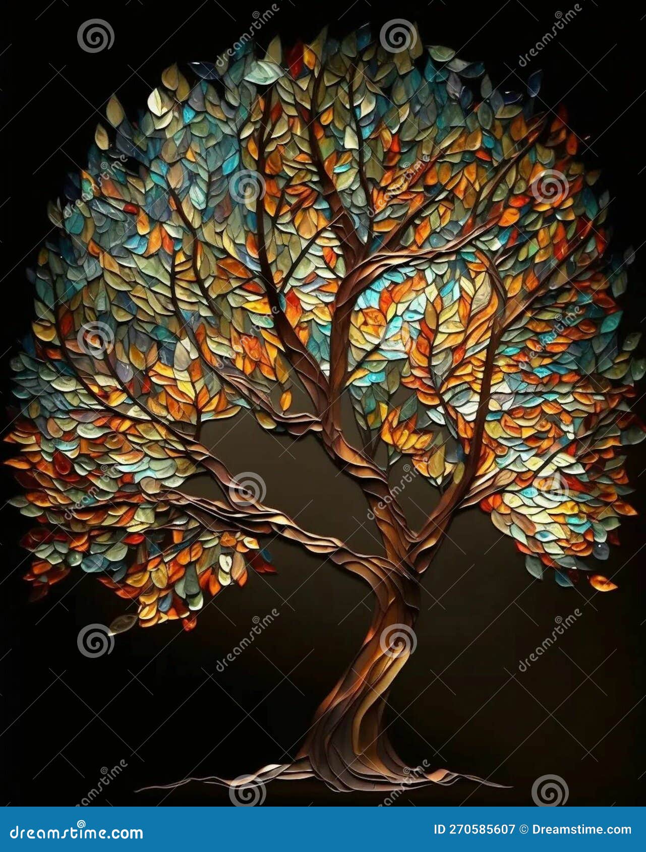 A Tree with Leaves and the Word Tree on it Stock Illustration ...