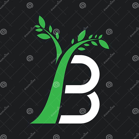 Tree with letter b logo stock vector. Illustration of design - 230801405