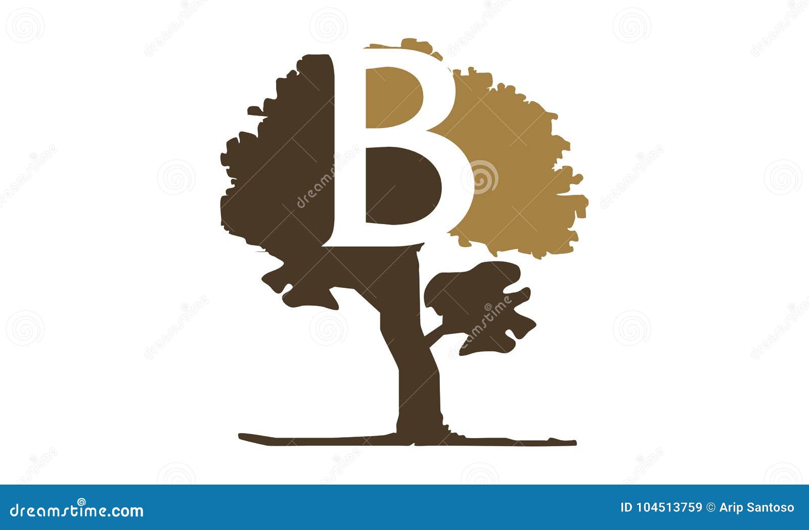 Tree Letter B stock vector. Illustration of logo, conservation - 104513759