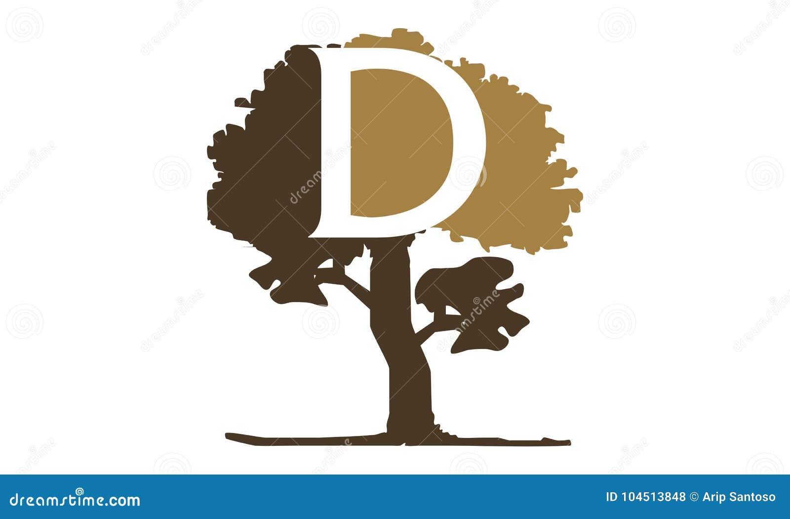 Tree Letter D stock vector. Illustration of logo, business - 104513848