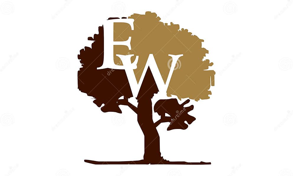 Tree Letter E W stock vector. Illustration of isolated - 104514006