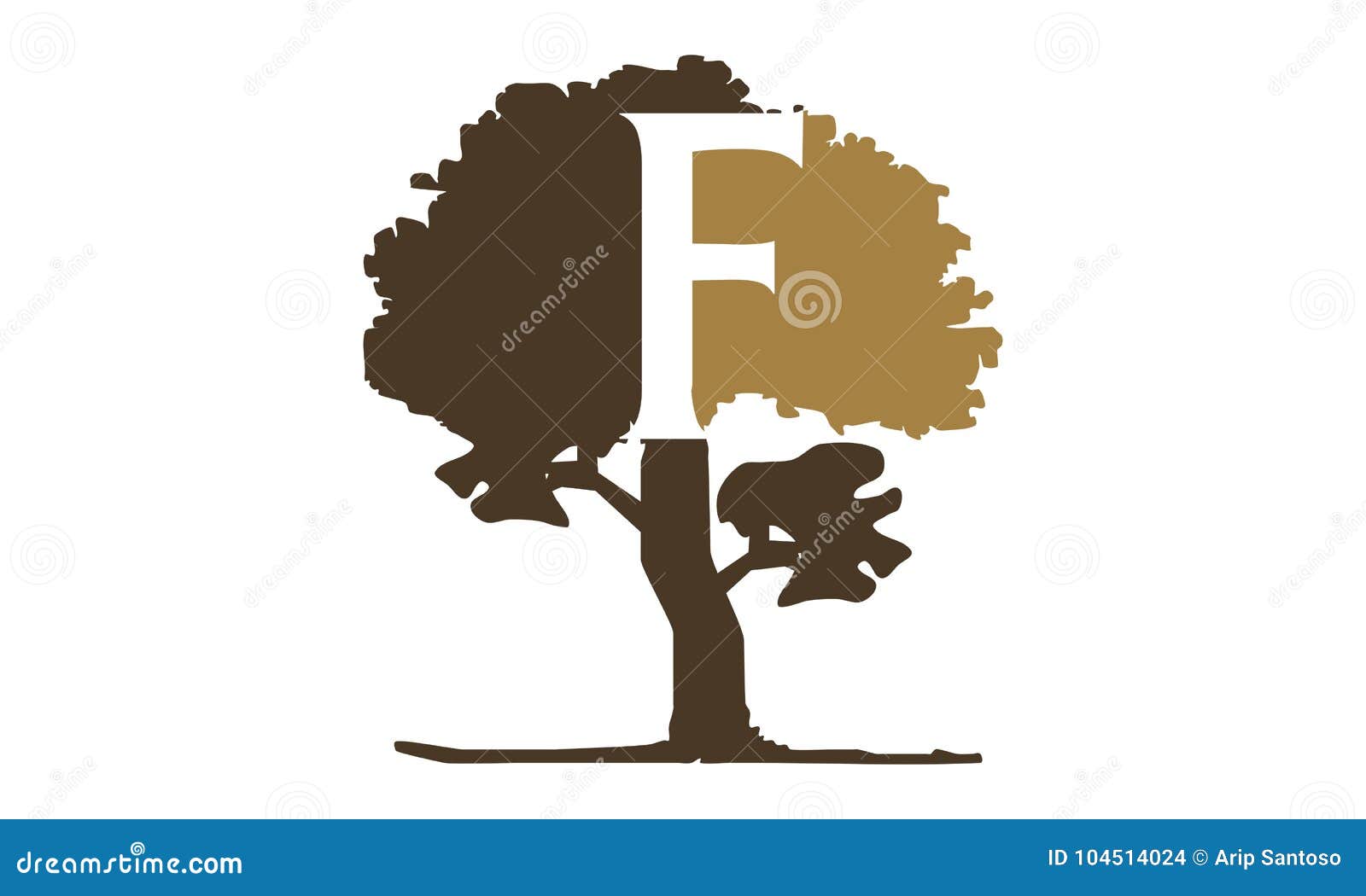 Tree Letter F stock vector. Illustration of garden, natural - 104514024